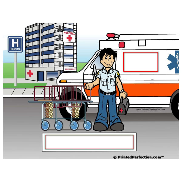 Printed Perfection Personalized EMT, Paramedic, Ambulance - Male Wooden ...