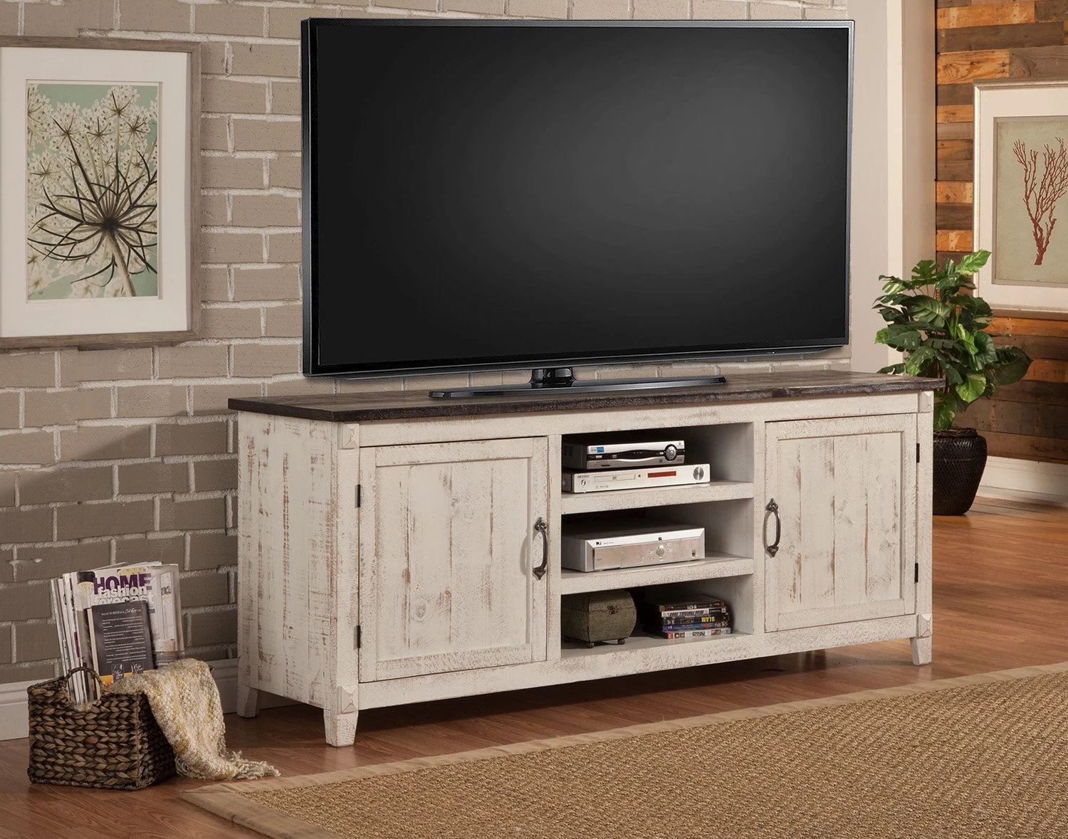 Gracie Oaks Britten Solid Wood TV Stand for TVs up to 85" - Wayfair Canada