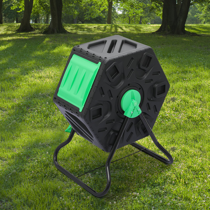 MoNiBloom 17 Gallon Tumbling Composter Compact Single Chamber Outdoor ...