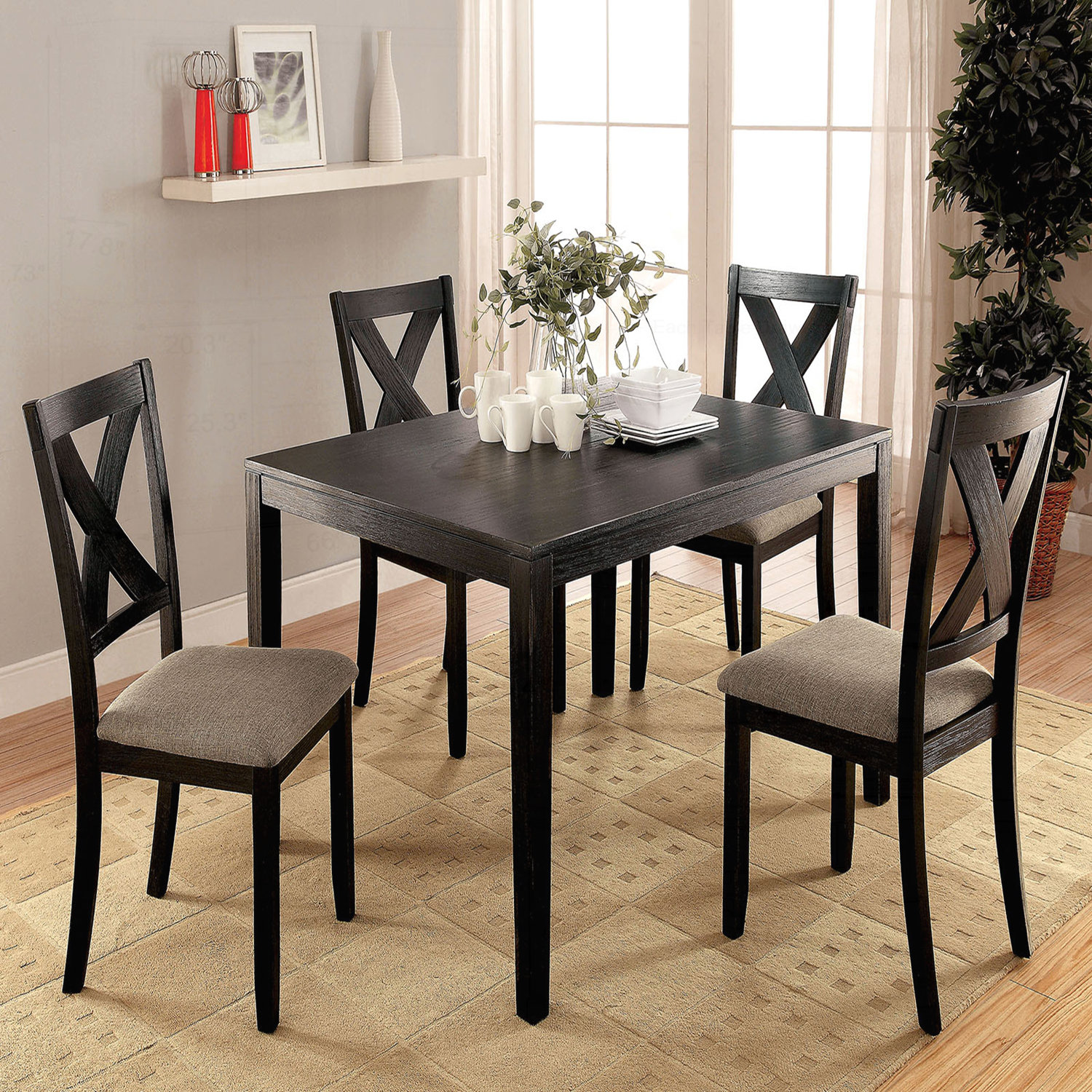 Longshore Tides Minimalist Dining Set with Comfortable Chairs and ...