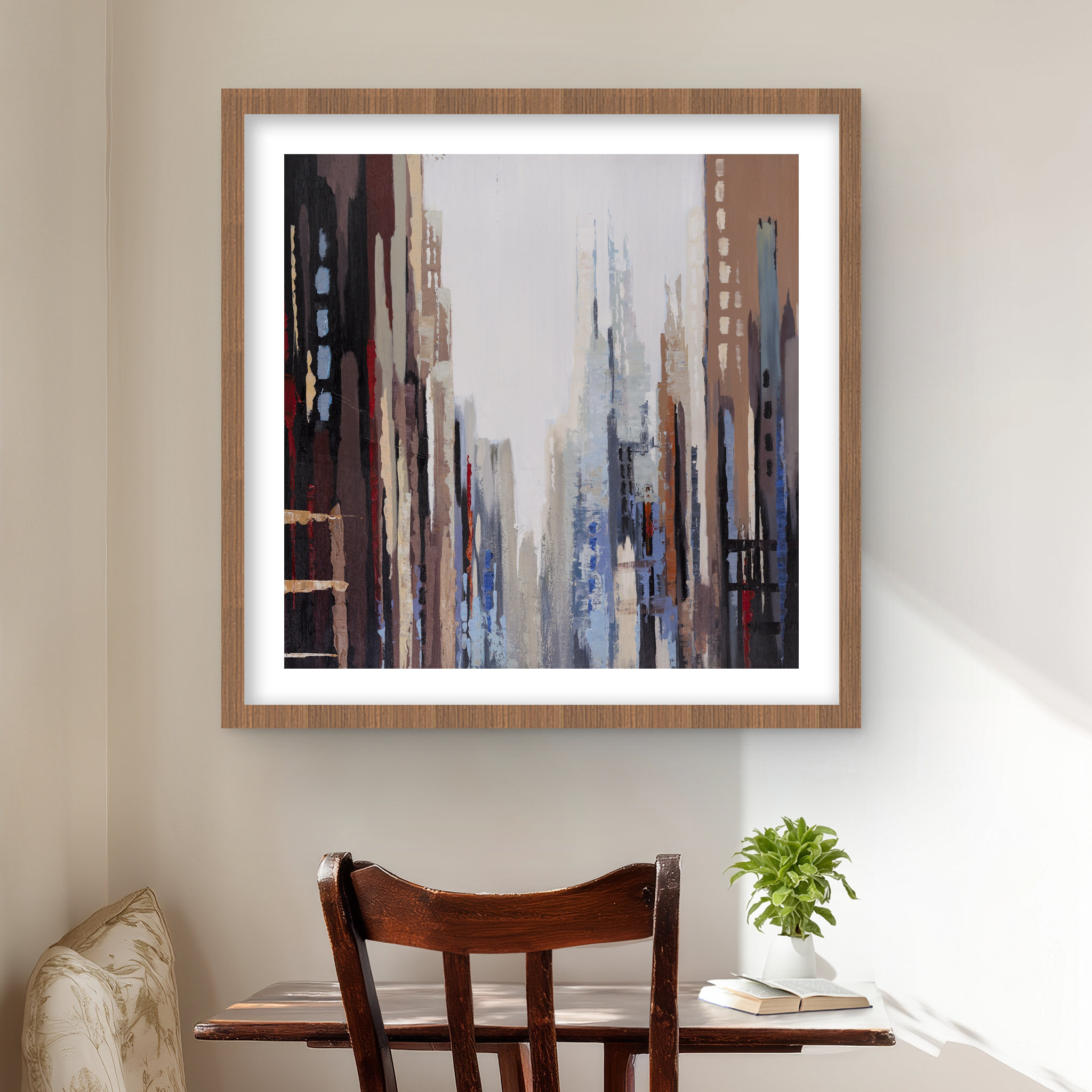 Lark Manor™ Abstract Buildings - Industrial Living Room Framed Print ...