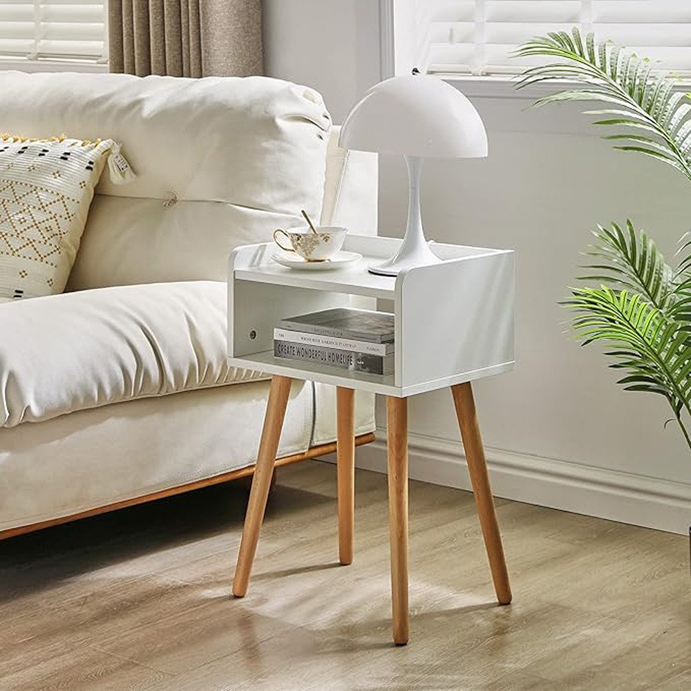 George Oliver Cupp Cuyuna White Uwns003w, Mid-century Modern Bedside ...