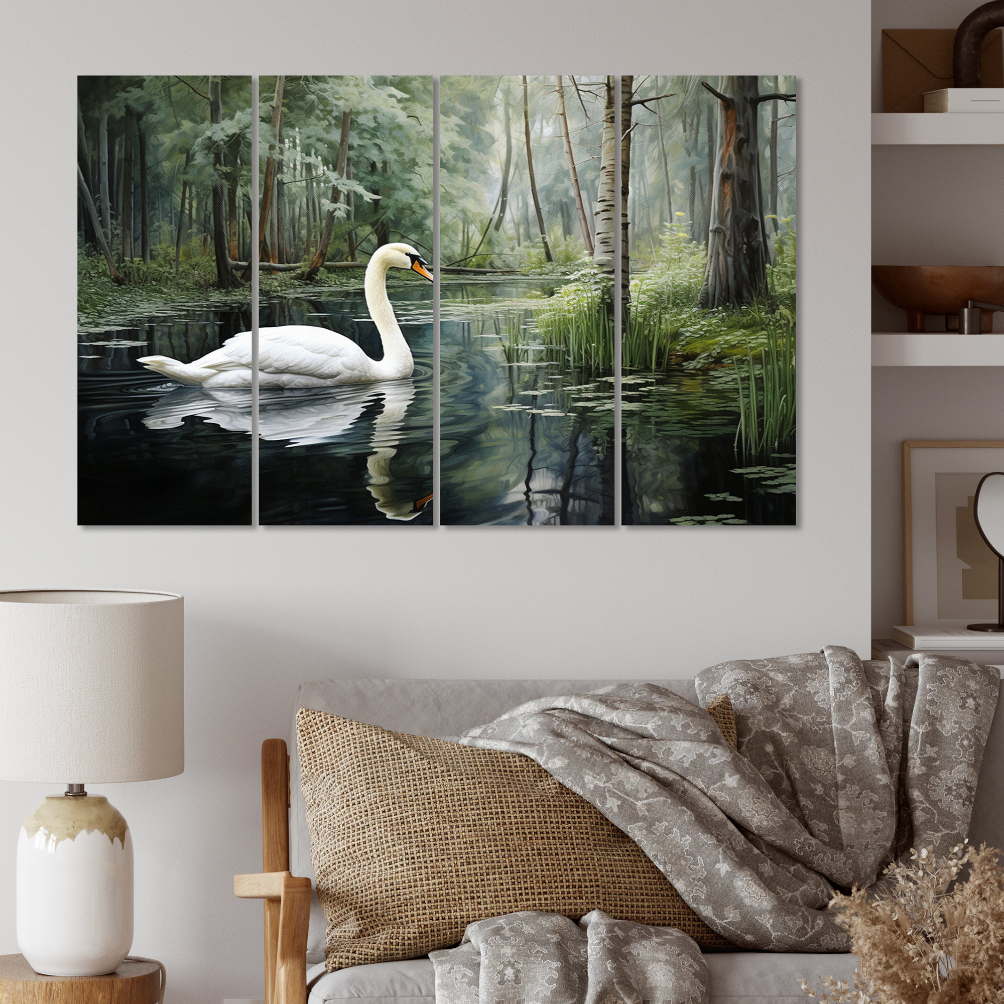 Design Art Forest Sawns In Shadows II - Animals Wall Decor - 4 Panels ...