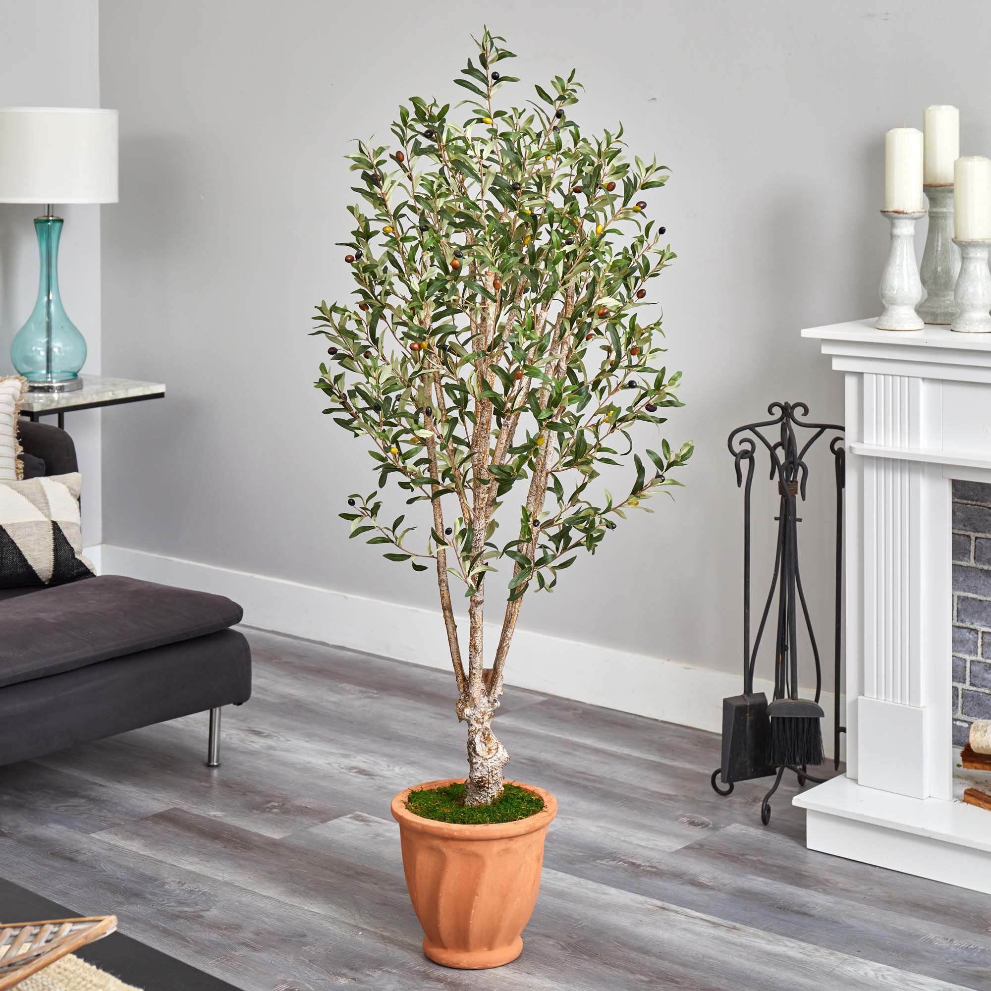Fleur De Lis Living 50" Artificial Olive Tree in Planter | Wayfair