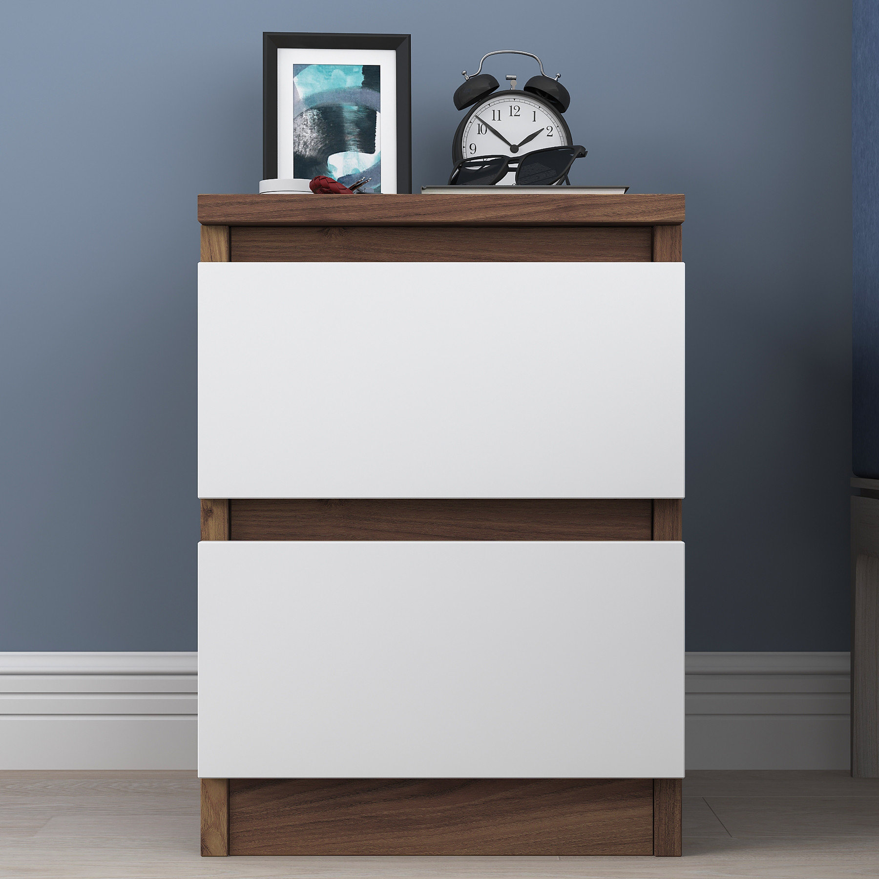 East Urban Home Ebeline 2 Drawer Nightstand | Wayfair