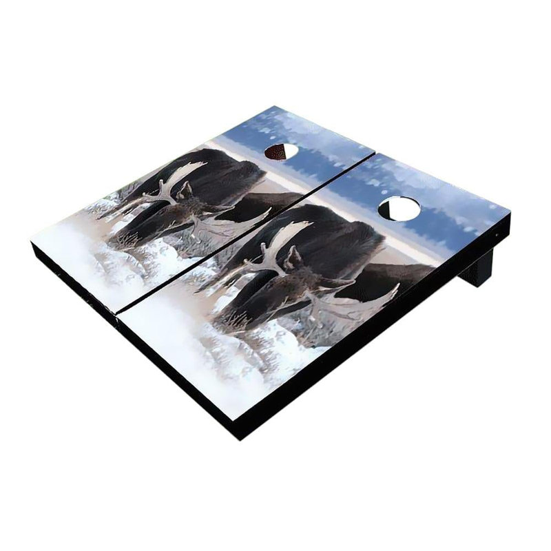 Skip's Garage 2' X 3' Moose In Snow Cornhole Boards | Wayfair