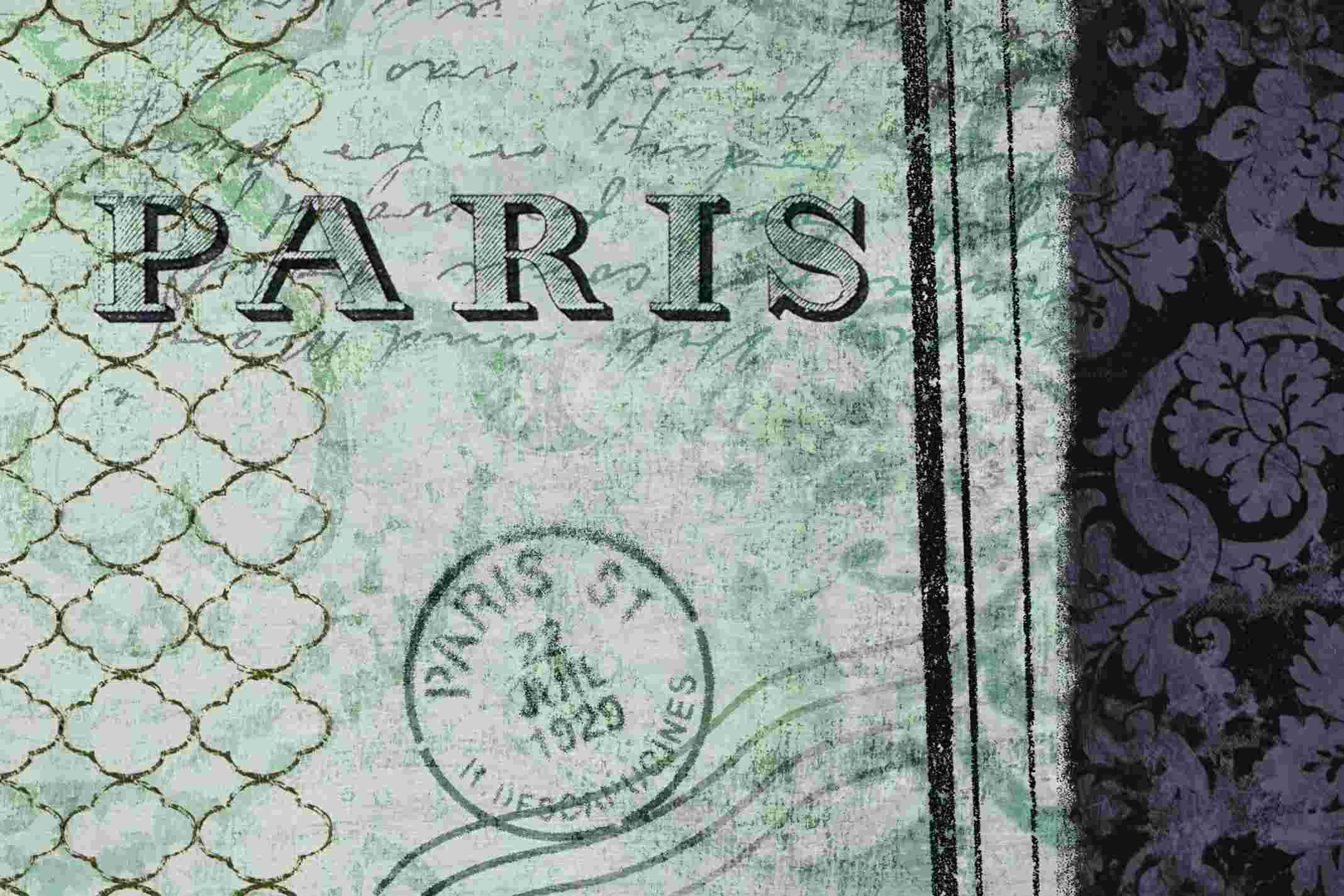 Ophelia & Co. Blue Paris Postcard - Wrapped Canvas Print | Wayfair