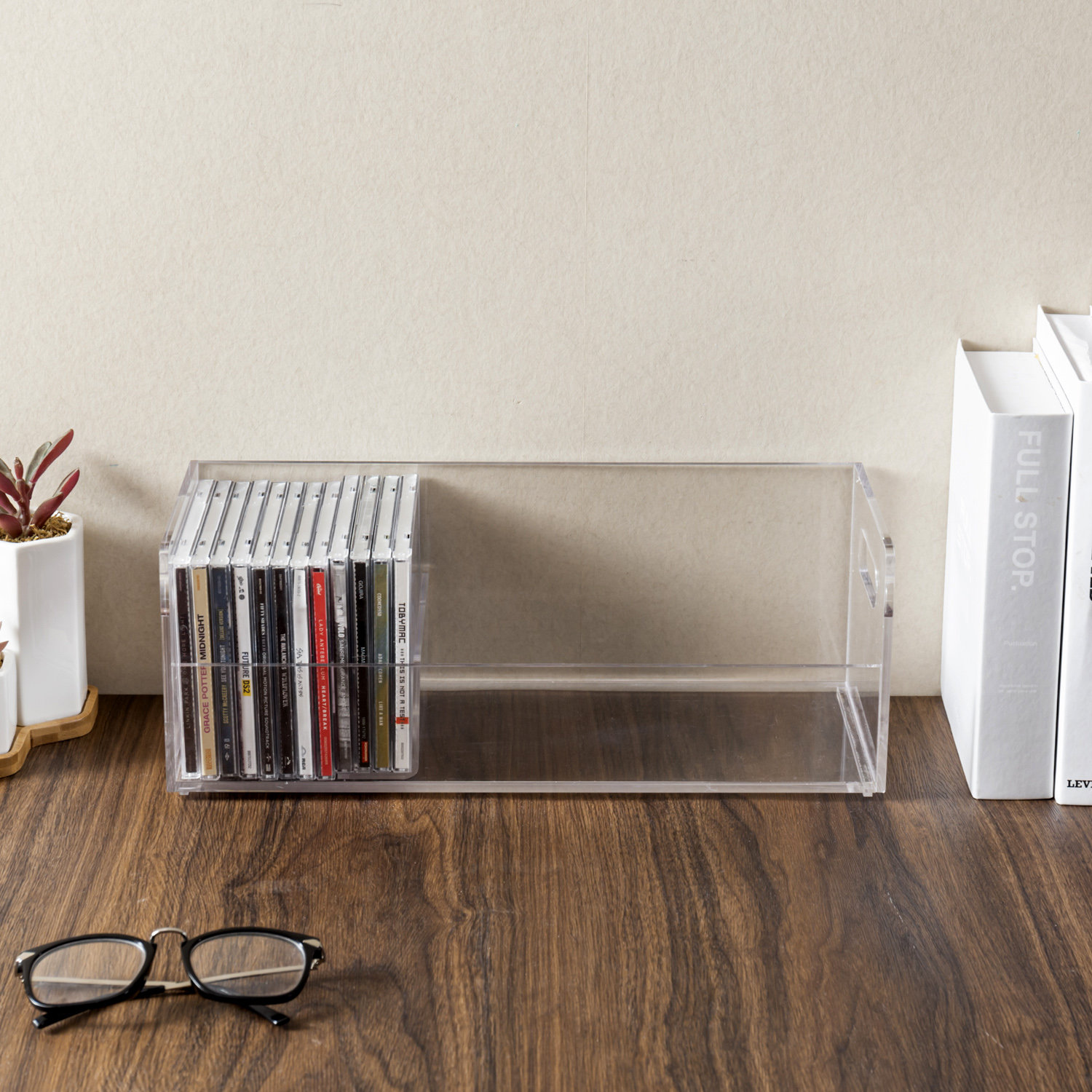 Wrought Studio™ Clear Acrylic Stackable CD Holder Rack - Wayfair Canada