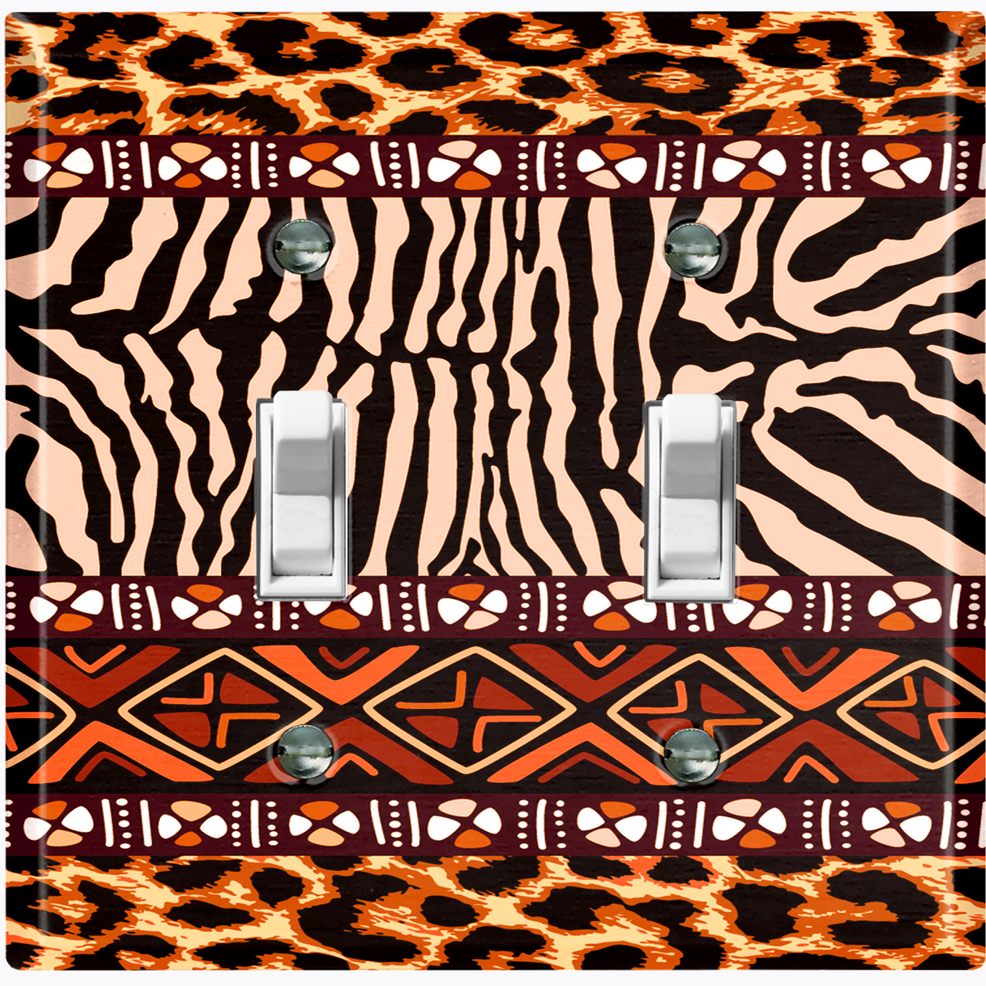 WorldAcc Metal Light Switch Plate Outlet Cover (Safari Pattern African ...