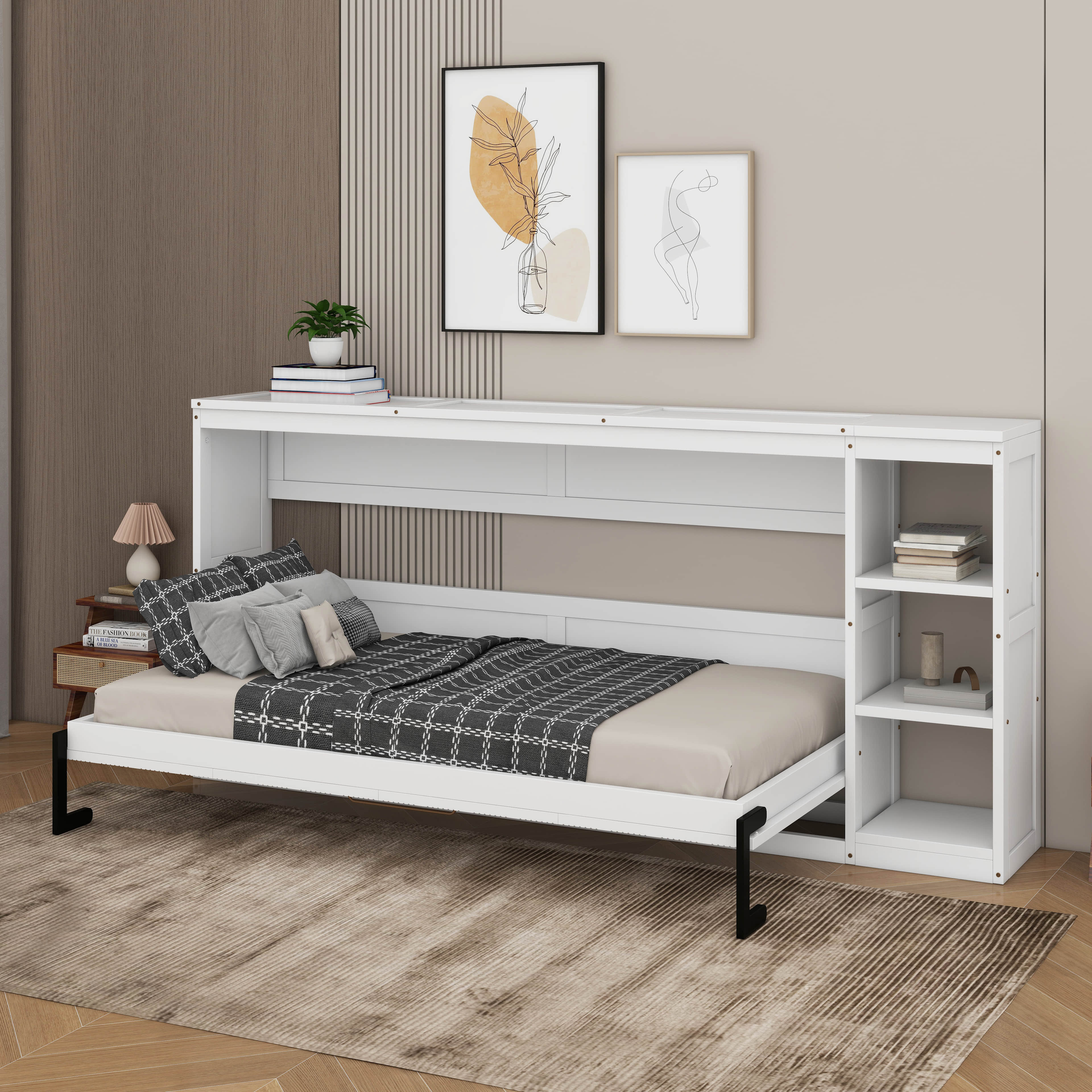 Hokku Designs Murphy Bed With Bookshelf | Wayfair