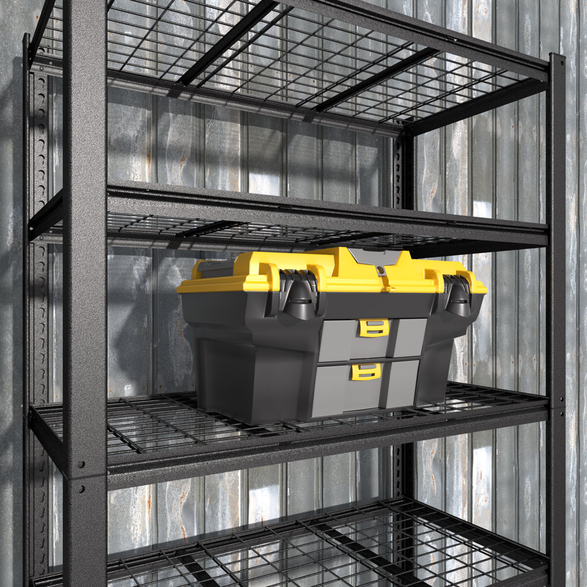 Rebrilliant Adjustable Heavy Duty Metal Mesh Storage Shelving Unit For ...