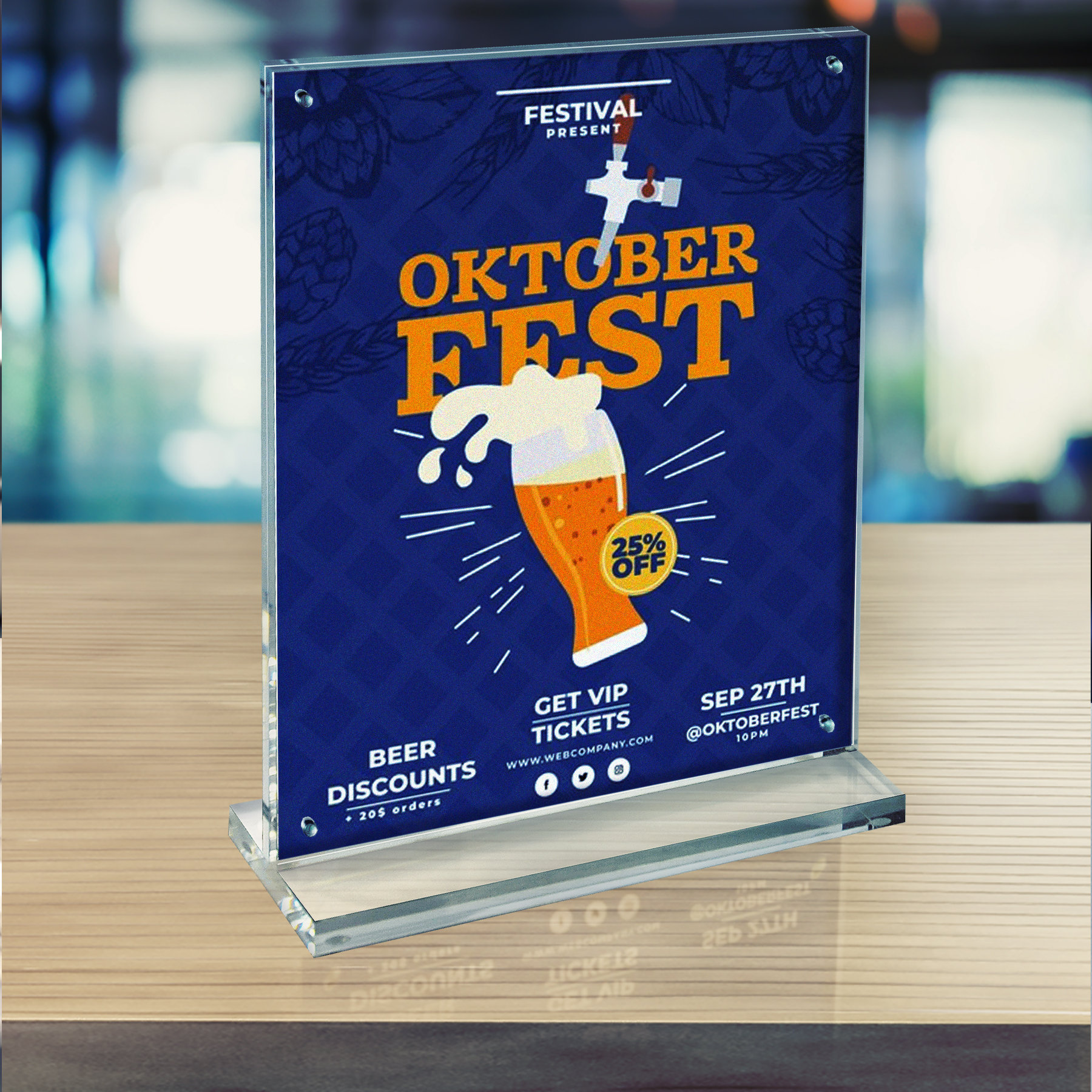 Azar Displays Slim Deluxe Acrylic Block Frame 8.5” x 11” on ½” Acrylic ...