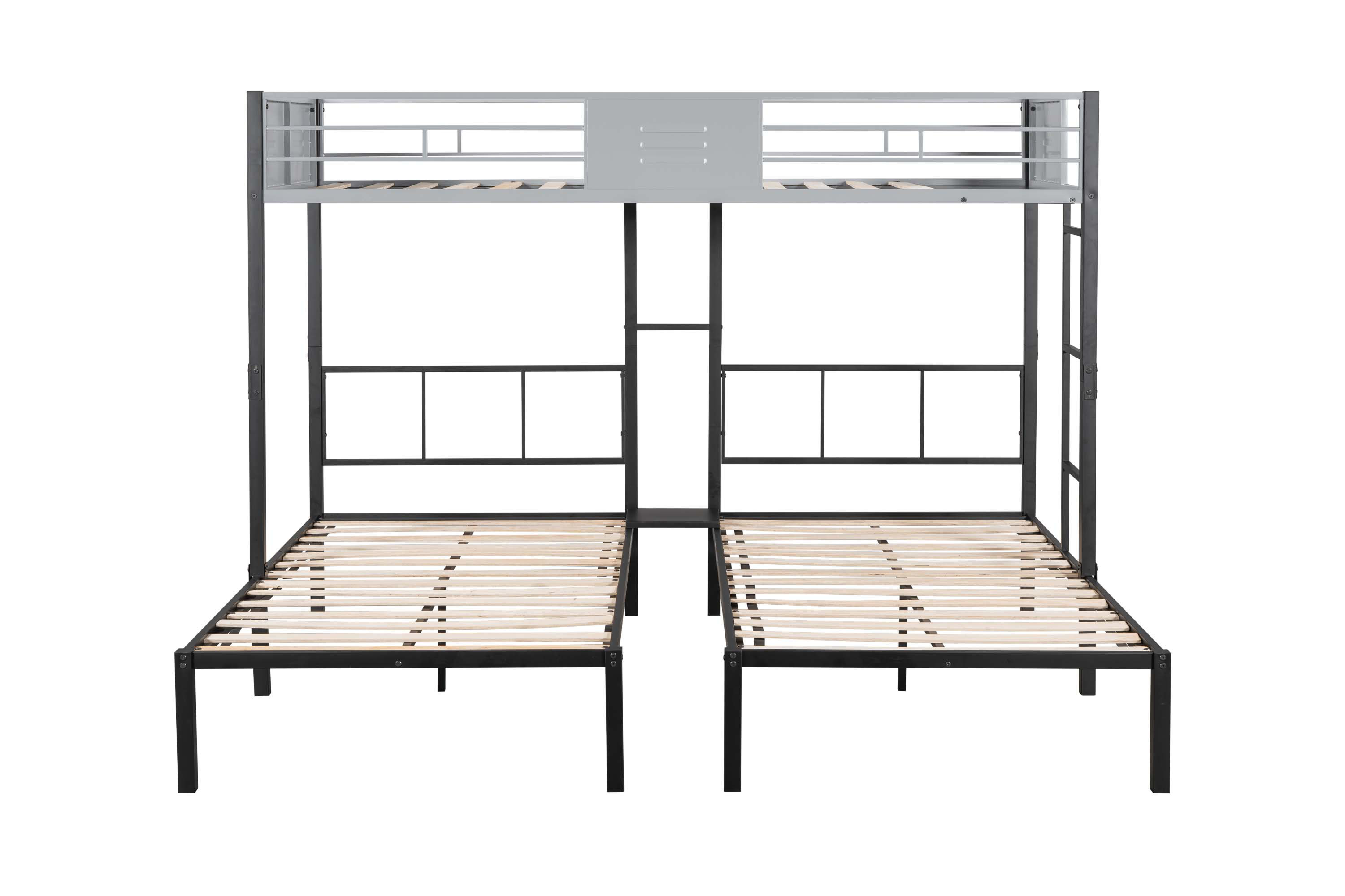 17 Stories Triple Bunk Bed with Vent Board Separatable into three beds ...