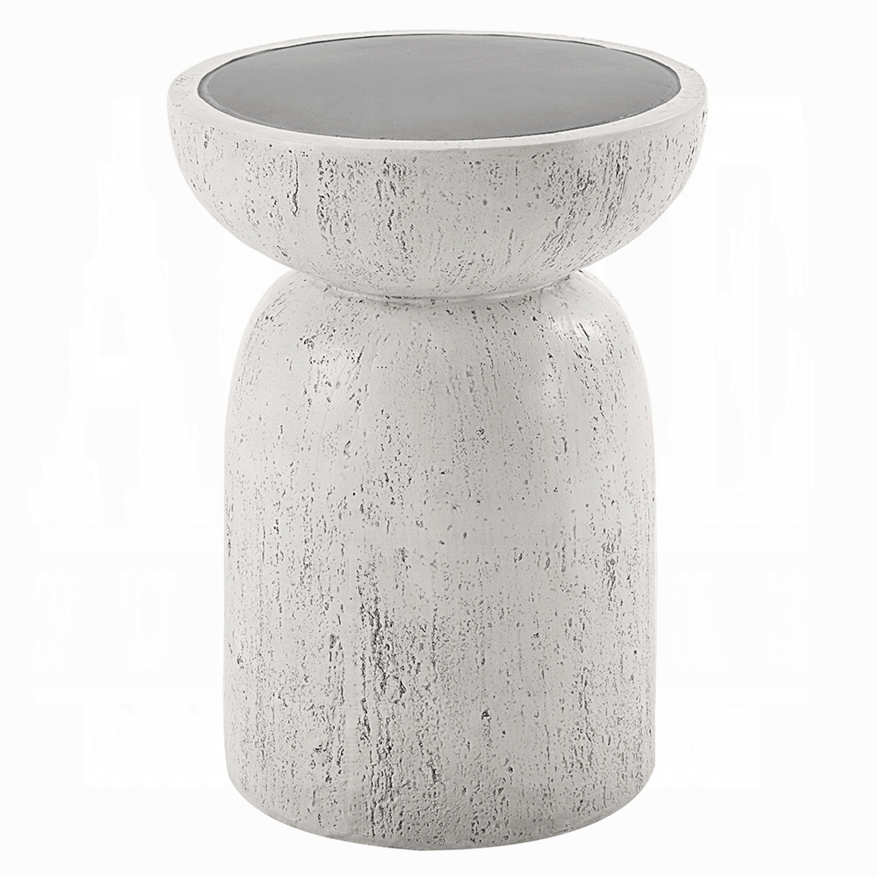 Benjara Elyana Concrete Top End Table | Wayfair