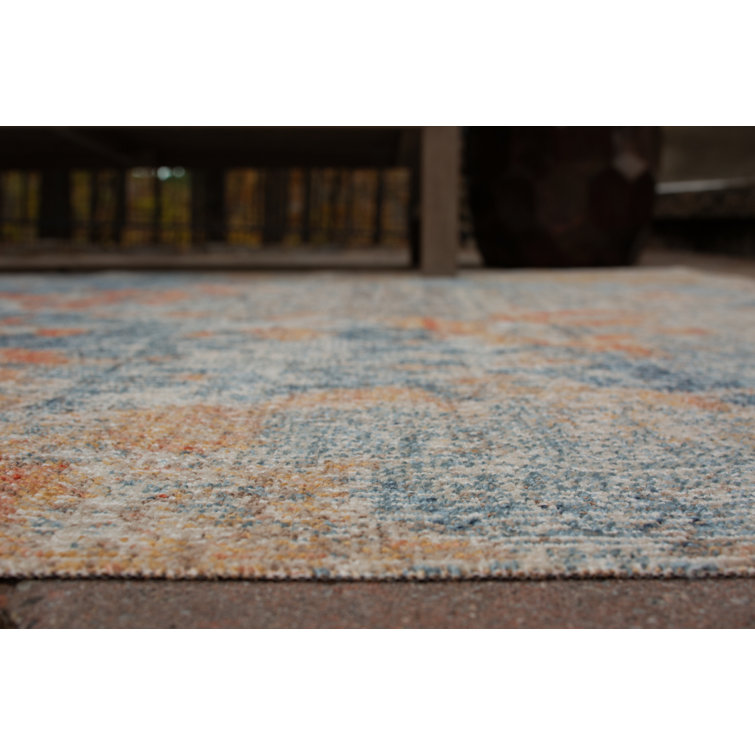 17 Stories Annachristina Handwoven Orange/Blue/Gray Area Rug & Reviews ...