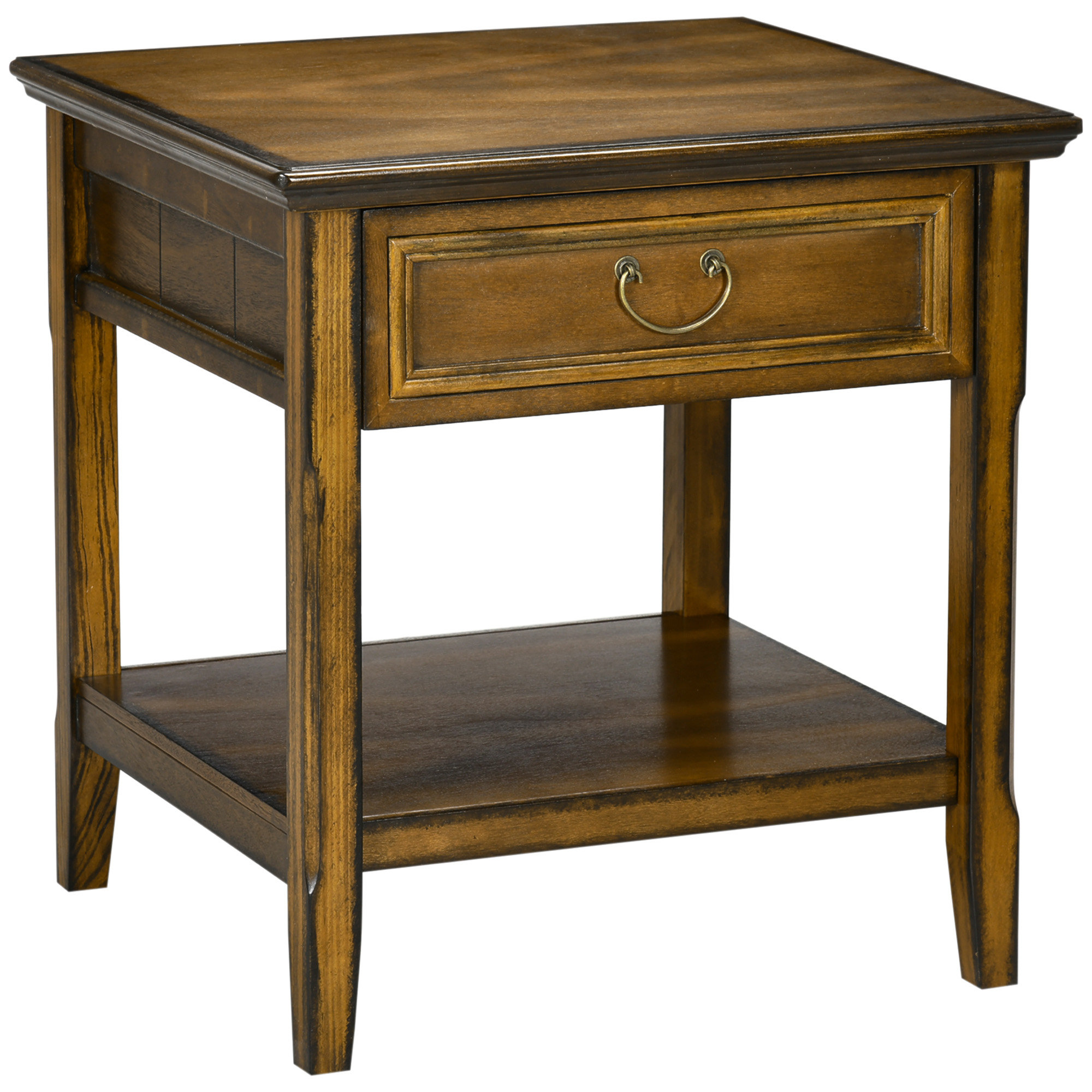 Alcott Hill® Side Table With Storage, Vintage End Table With Drawer And ...