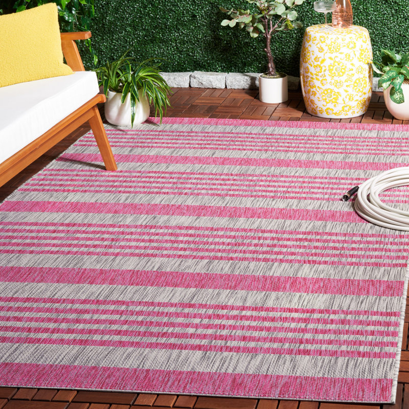 Gracie Oaks Raysen Performance Striped Rug | Wayfair