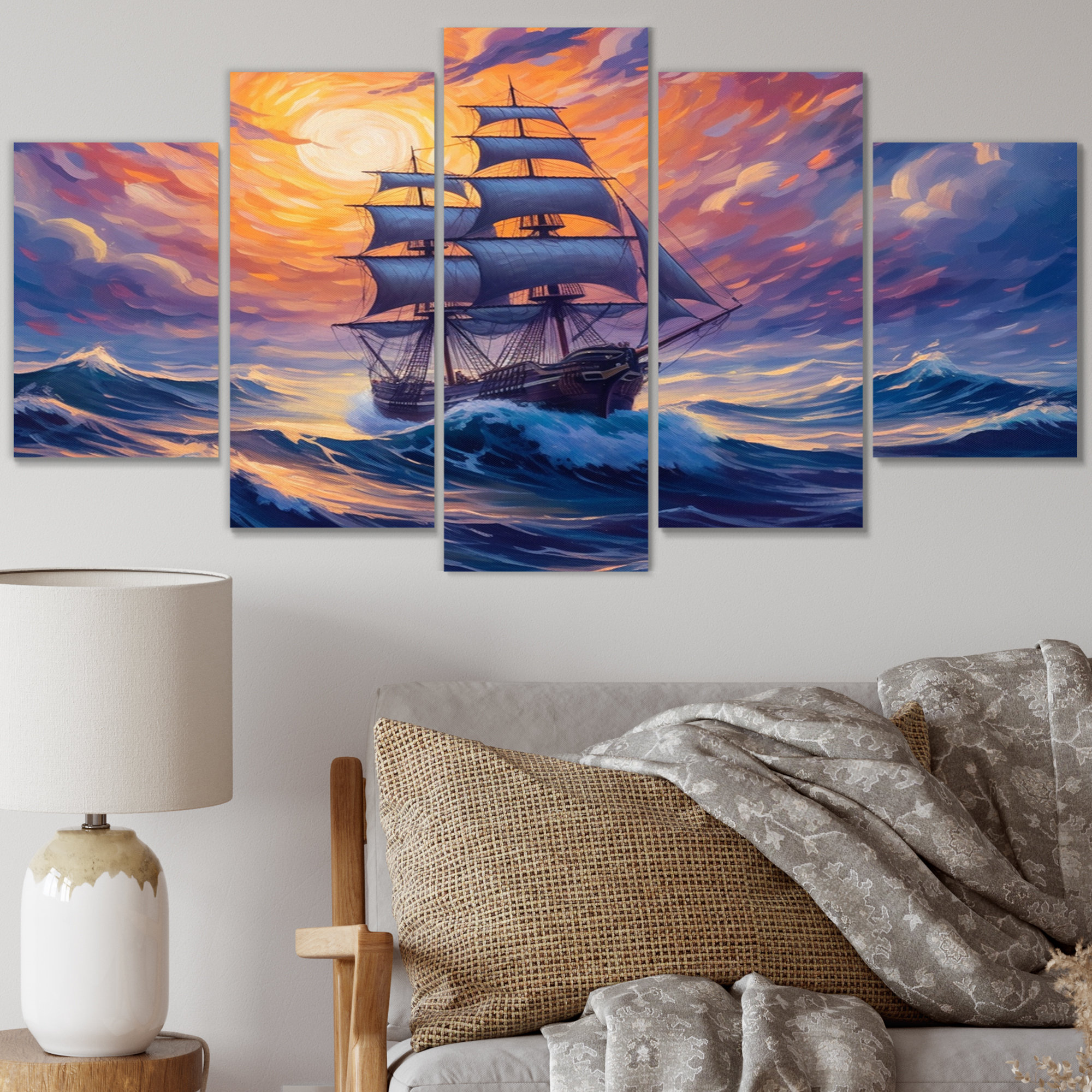 Breakwater Bay Ship Sailing The High Seas 5 Pieces | Wayfair