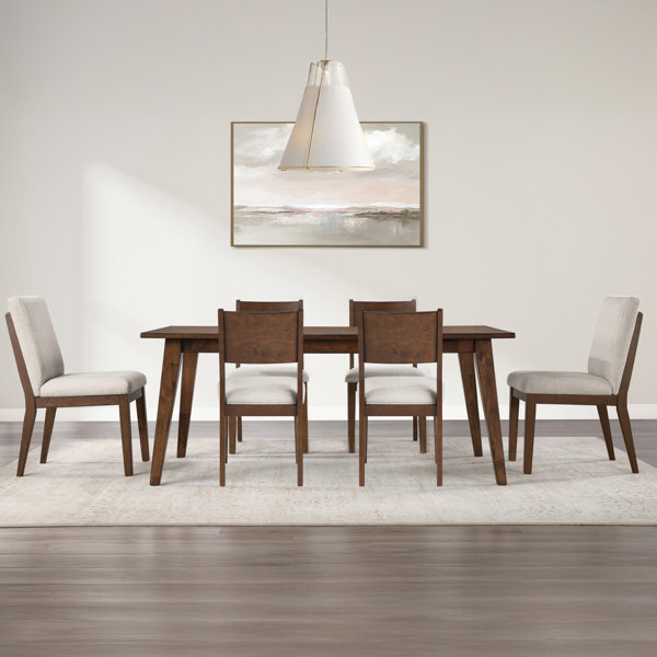 Corrigan Studio® Tariel 72" Solid Wood Dining Set With Captains Chairs ...