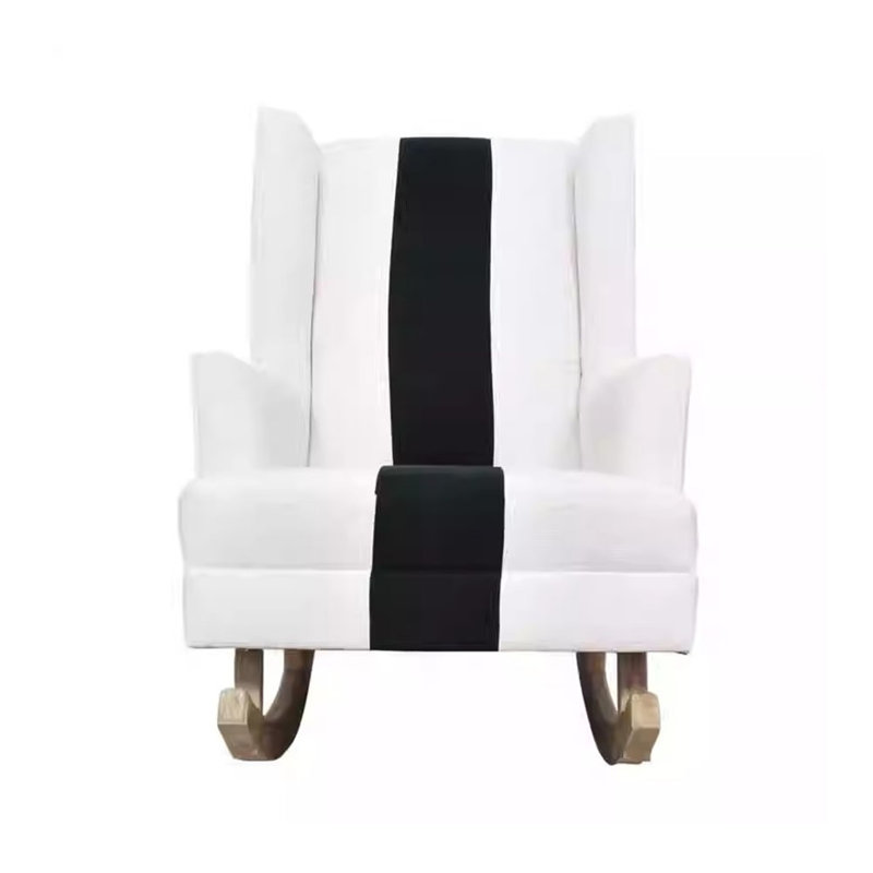 Comfort Zone Furniture.e Simple black and white striped rocking chair ...