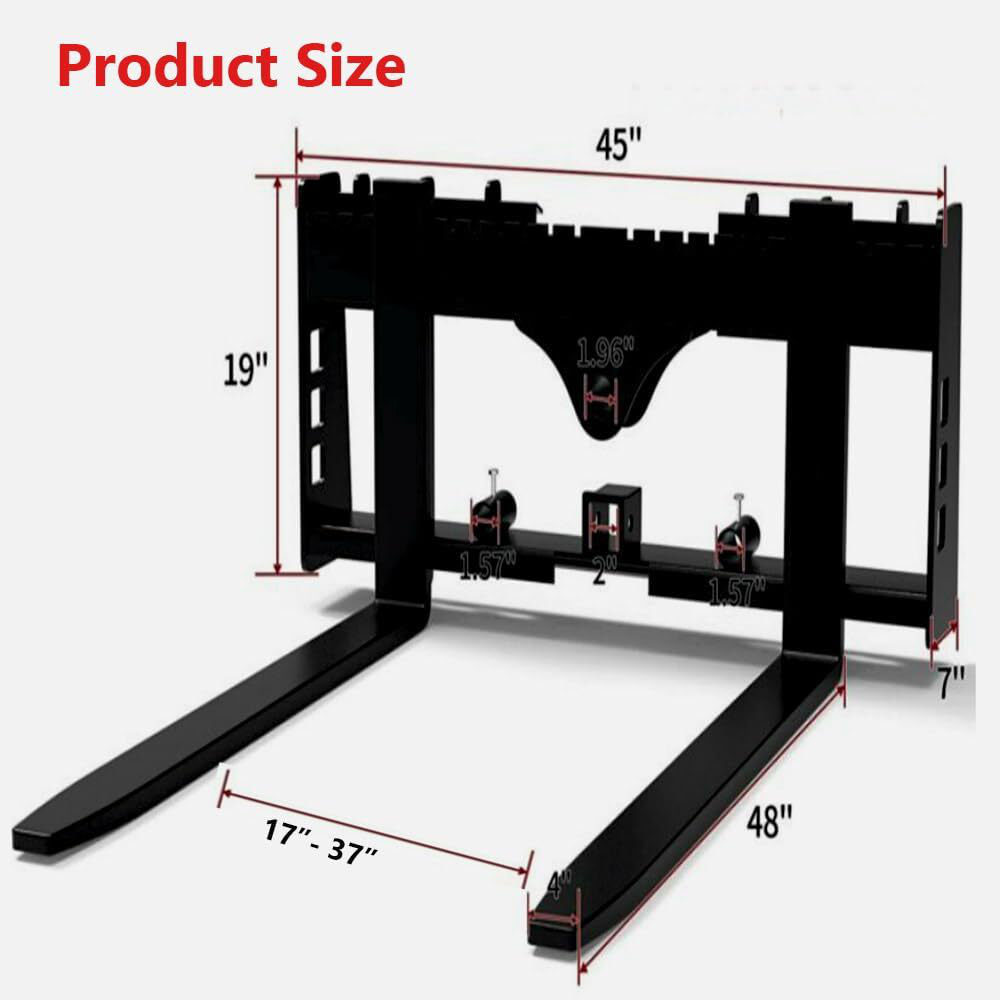 babevy 45" Pallet Forks Frame Attachment With 48" Pallet Forks Forklift ...
