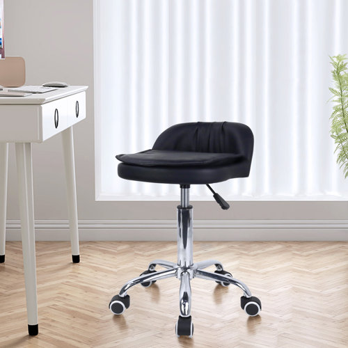Inbox Zero Louisha Backed Adjustable Height Ergonomic Lab Stool with ...