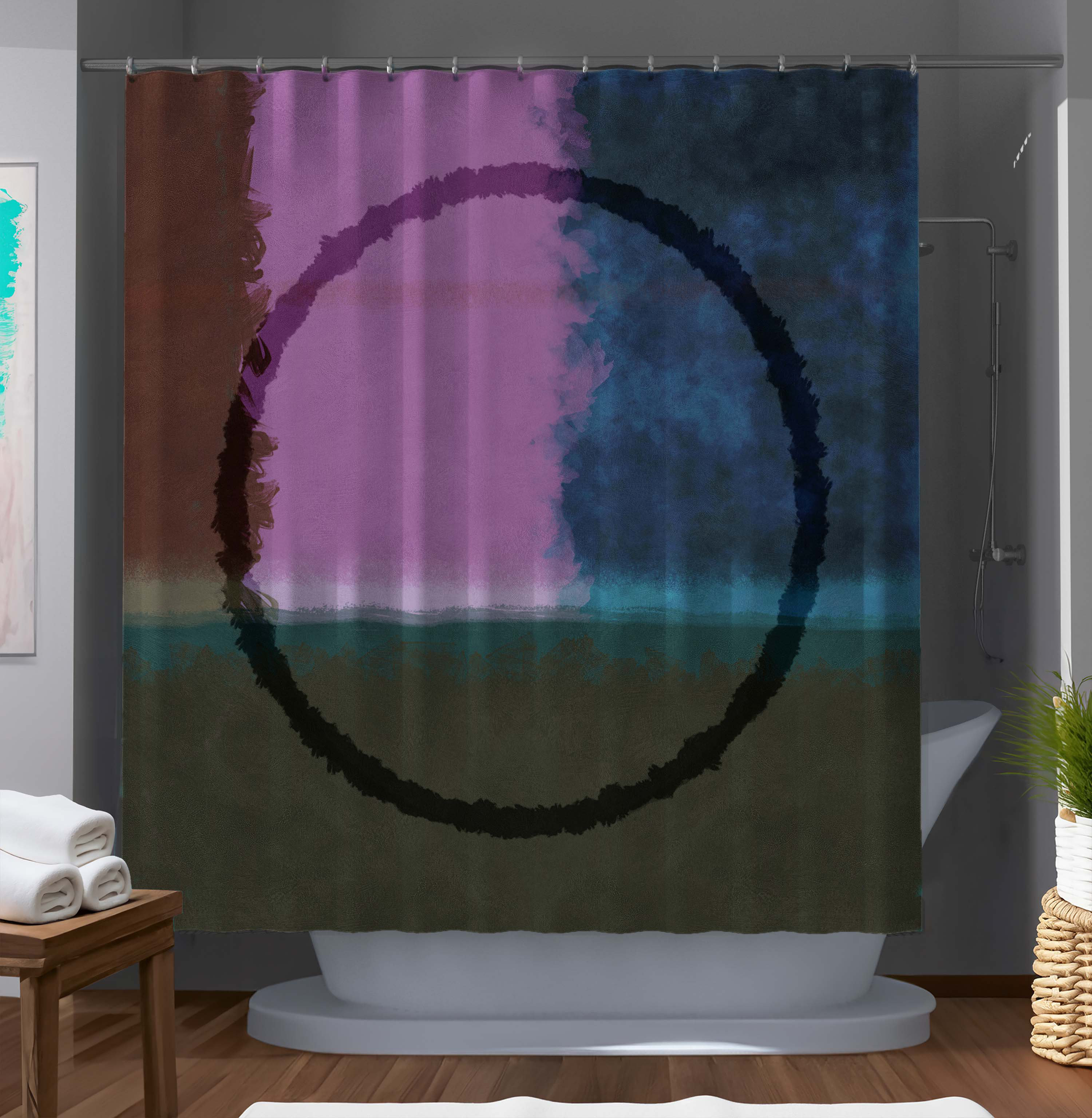 East Urban Home Coy Positive Shower Curtain | Wayfair