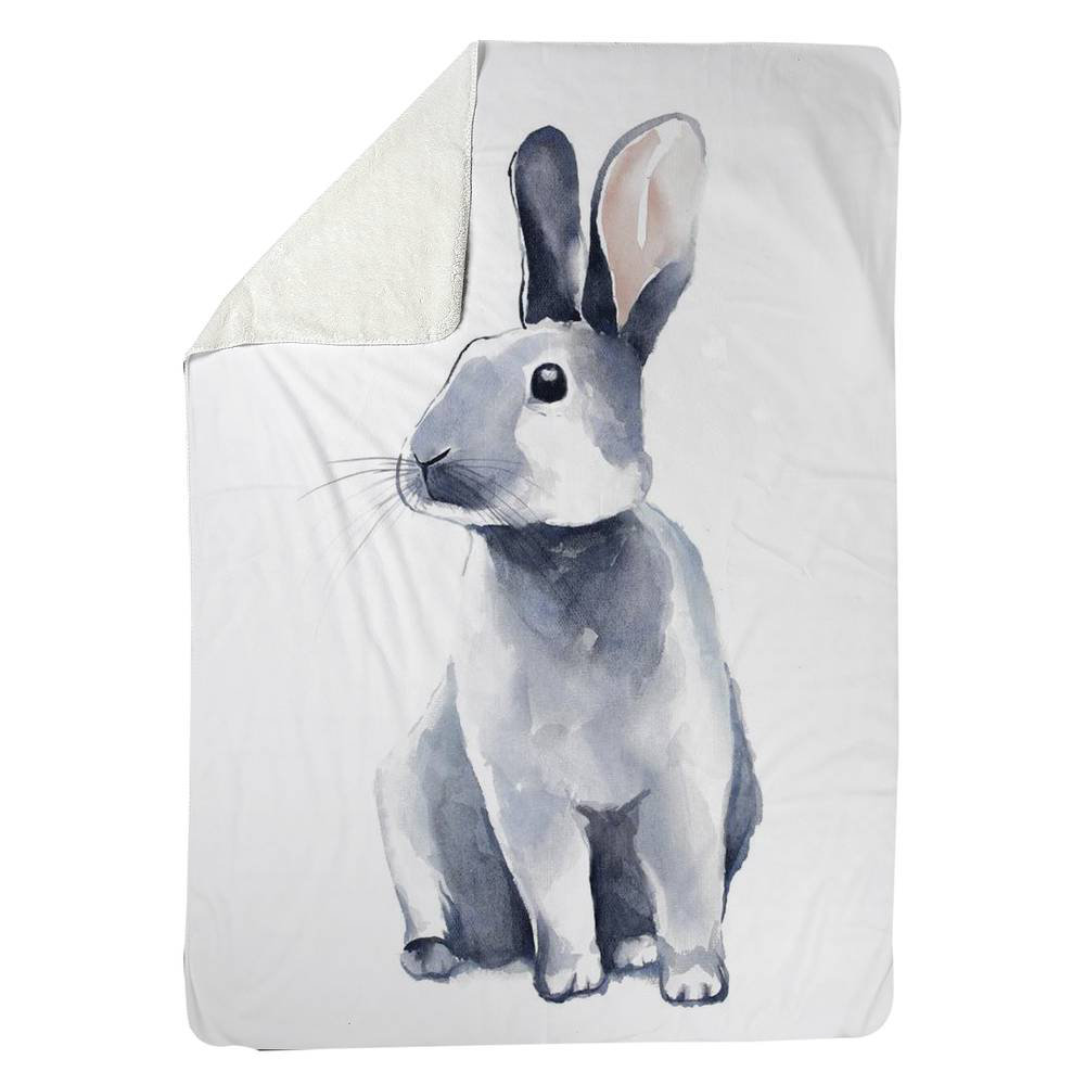 Begin Edition International Inc. Curious Rabbit Fleece Blanket | Wayfair