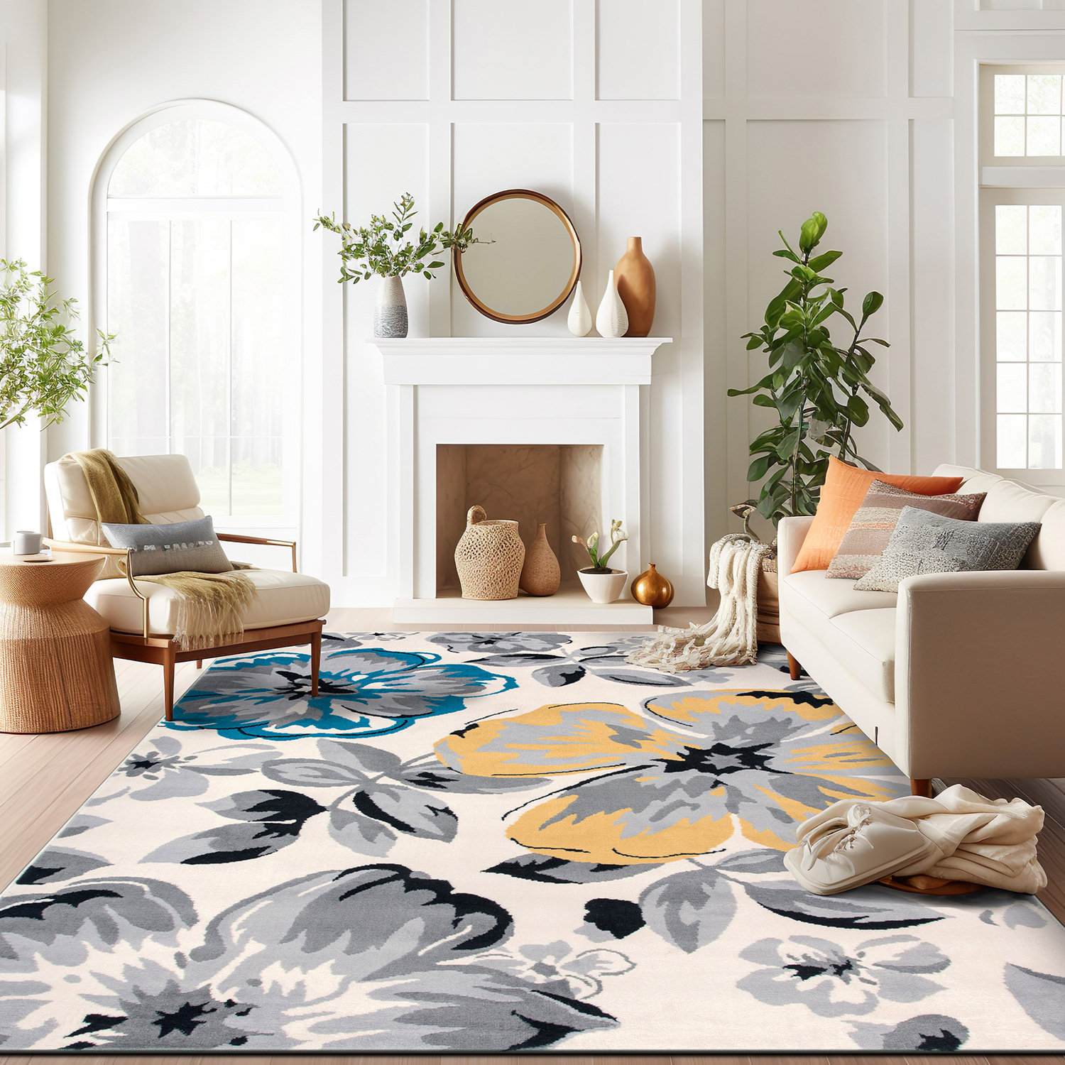 Winston Porter Rooshi Grey/Silver/Black Area Rug & Reviews - Wayfair Canada