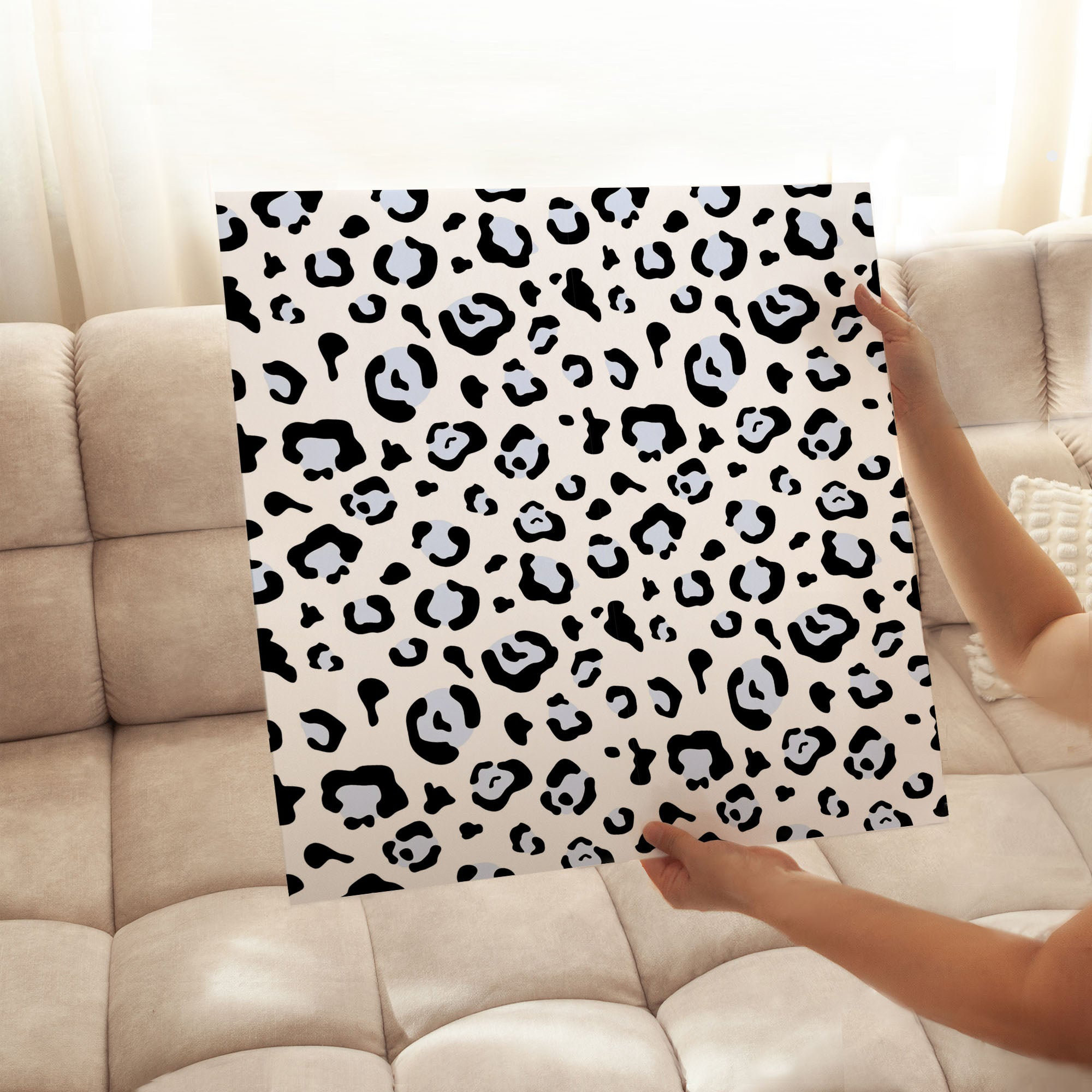 Mercer41 Animals Cheetah Print Pattern Blue Modern Unframed Art Print ...