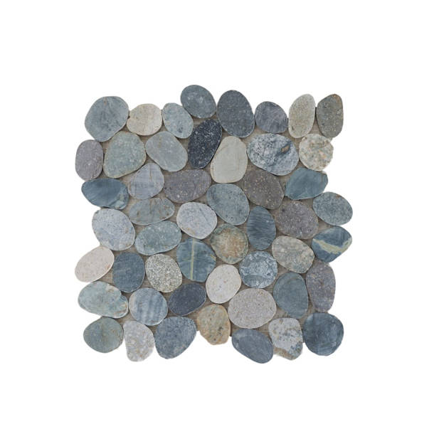 b.o.i Oregon 12" x 12" Natural Stone Pebbles Mosaic Wall & Floor Tile ...