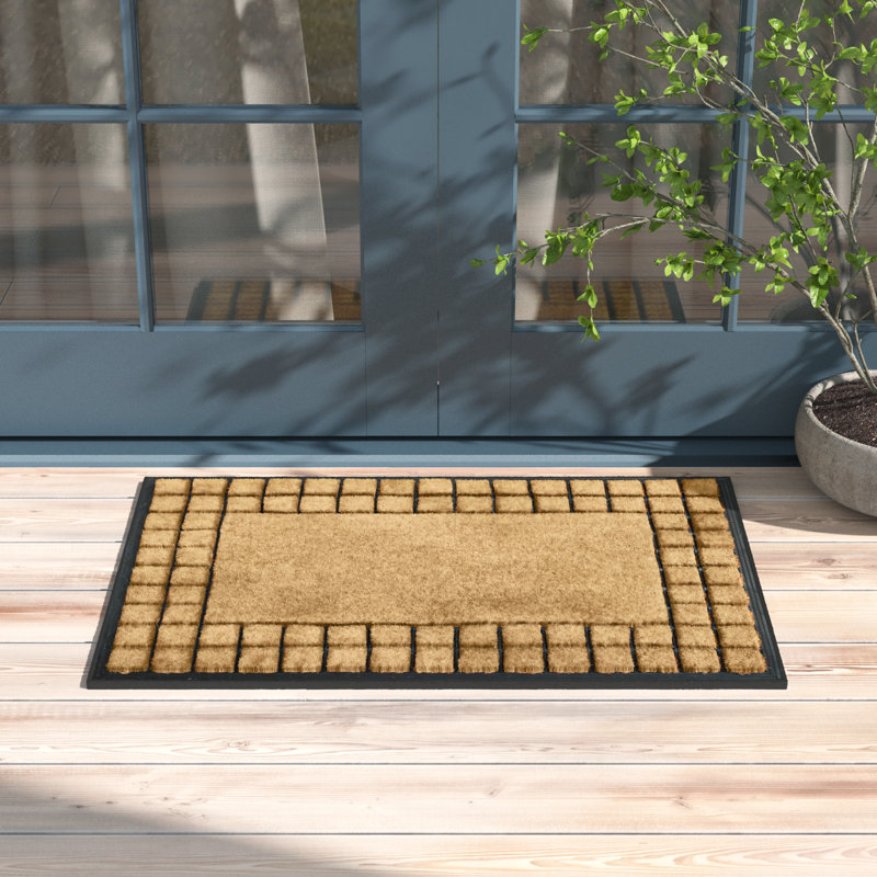 Birch Lane™ Eaton Checkered Rubber Coir 36 in. x 24 in. Non-Slip ...