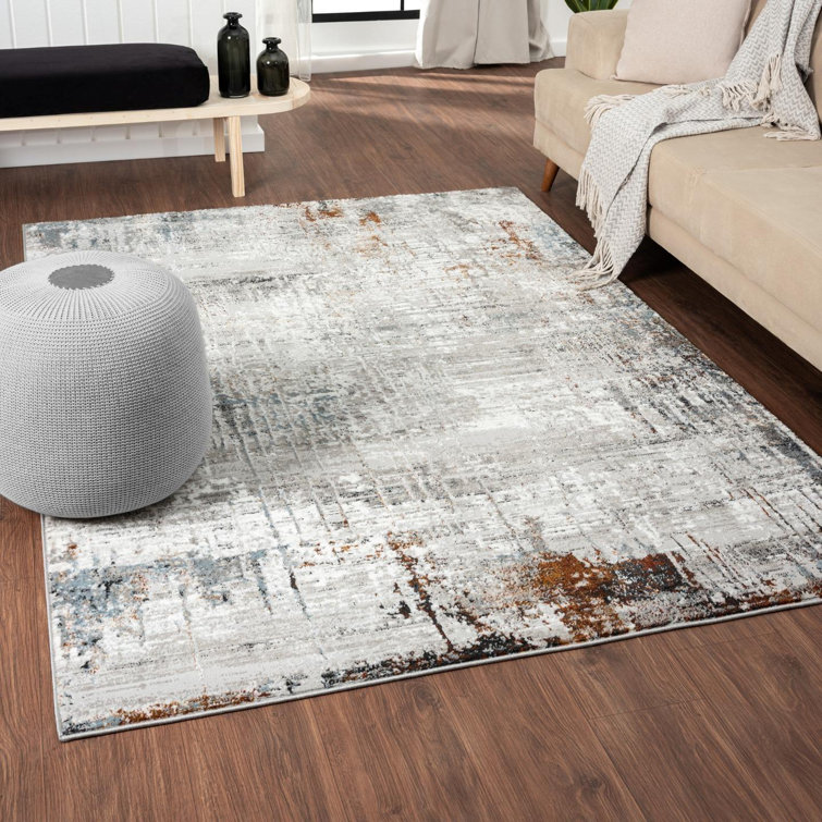 17 Stories Performance Gray/Brown Rug | Wayfair