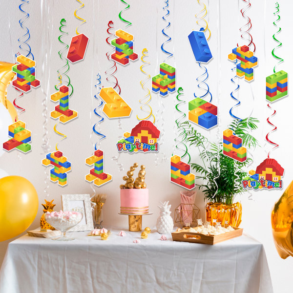 The Party Aisle™ Building Blocks Hanging Swirl Decoration, 56 Pcs ...