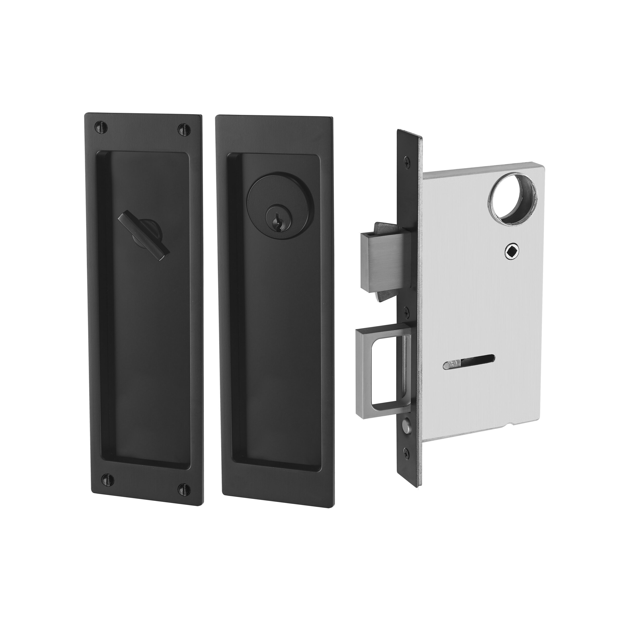 Linnea Rectangular Privacy Pocket Door Lock with Keyed Entry - Wayfair ...