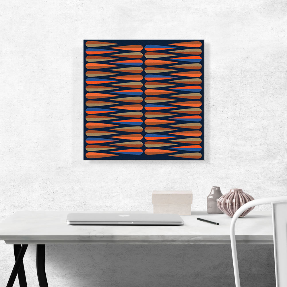ARTCANVAS Mid-Century Modern Orange Spikes Canvas Art Print - Wayfair ...