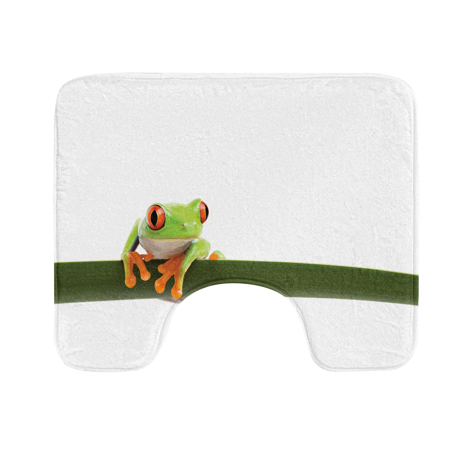 East Urban Home Animal Toilet Mat U-Shape Bathroom Rug 20" Green White ...