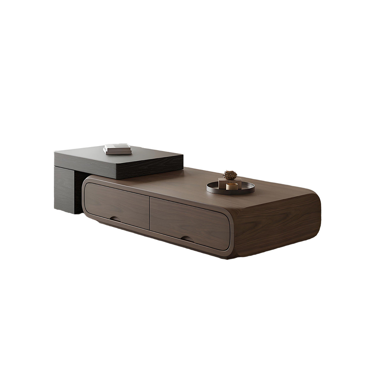 Organix Pattern 43.31" Artificial Walnut Veneer Rectangular Coffee ...