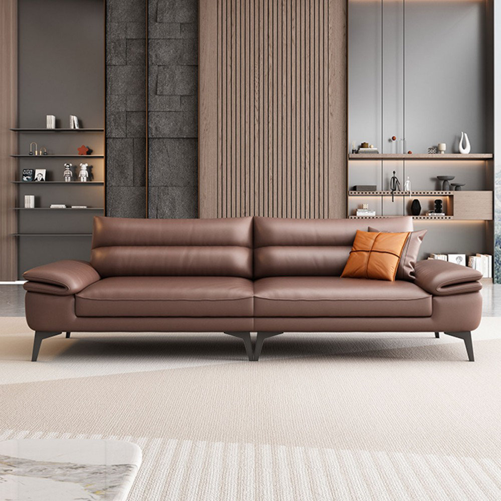 Hike Out Nature Coffee Genuine Leather Modular Sofa cushion couch | Wayfair