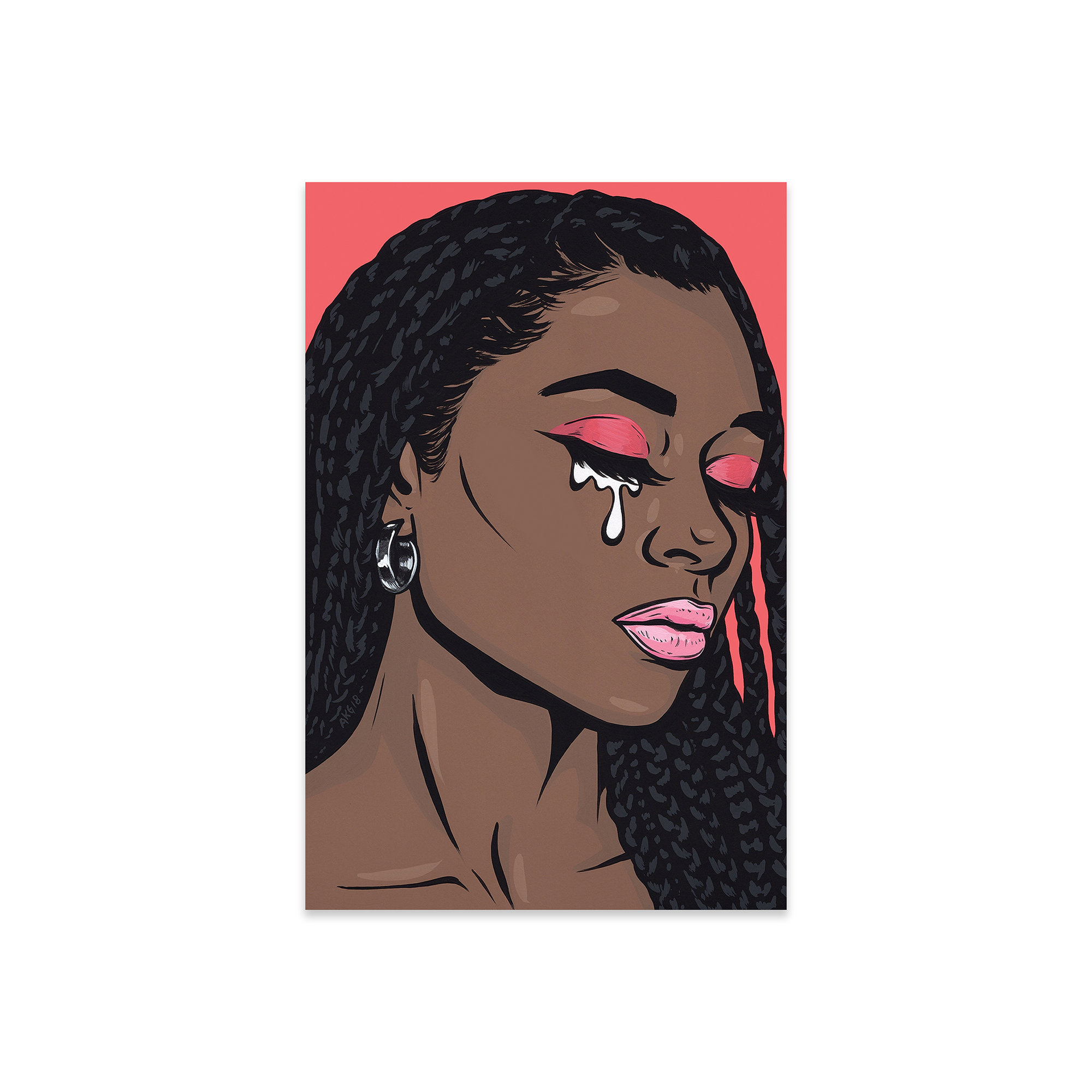 Winston Porter Coral Crying Comic Girl On Plastic/Acrylic by Allyson ...