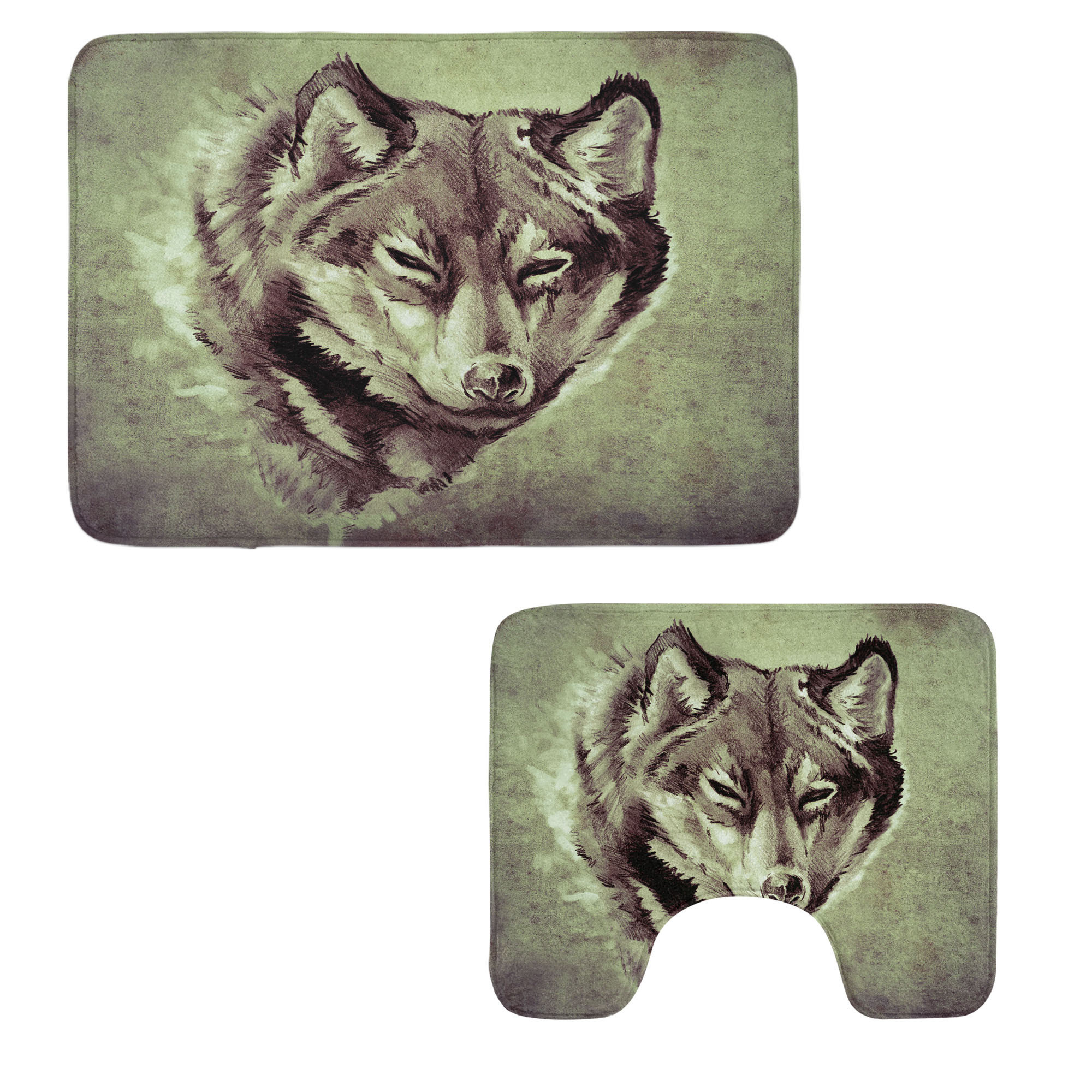 East Urban Home Tattoo Bathroom Rug Set 2 Pieces Rectangle & Contour ...