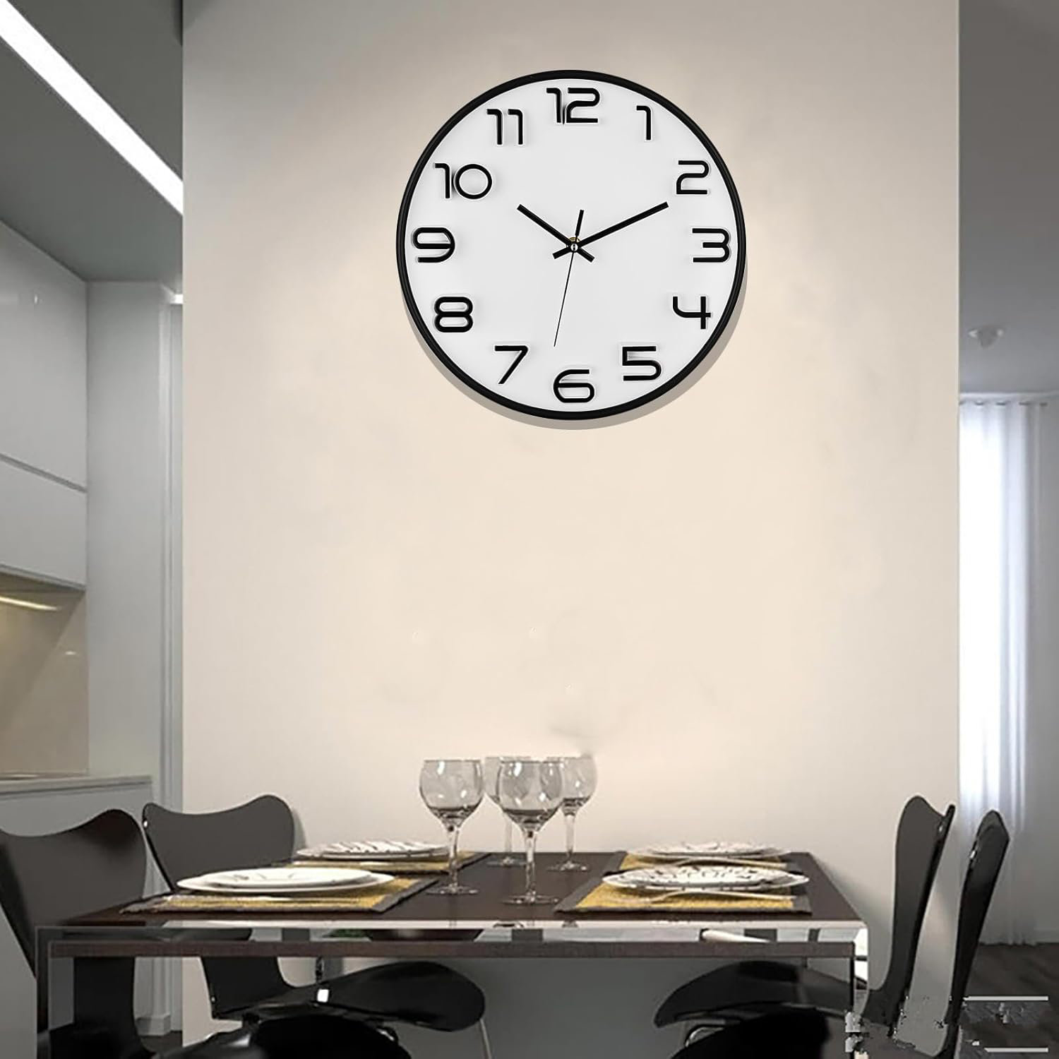 Ebern Designs Couldsdon Wall Clock 12 Inch Silent Non Ticking Battery ...