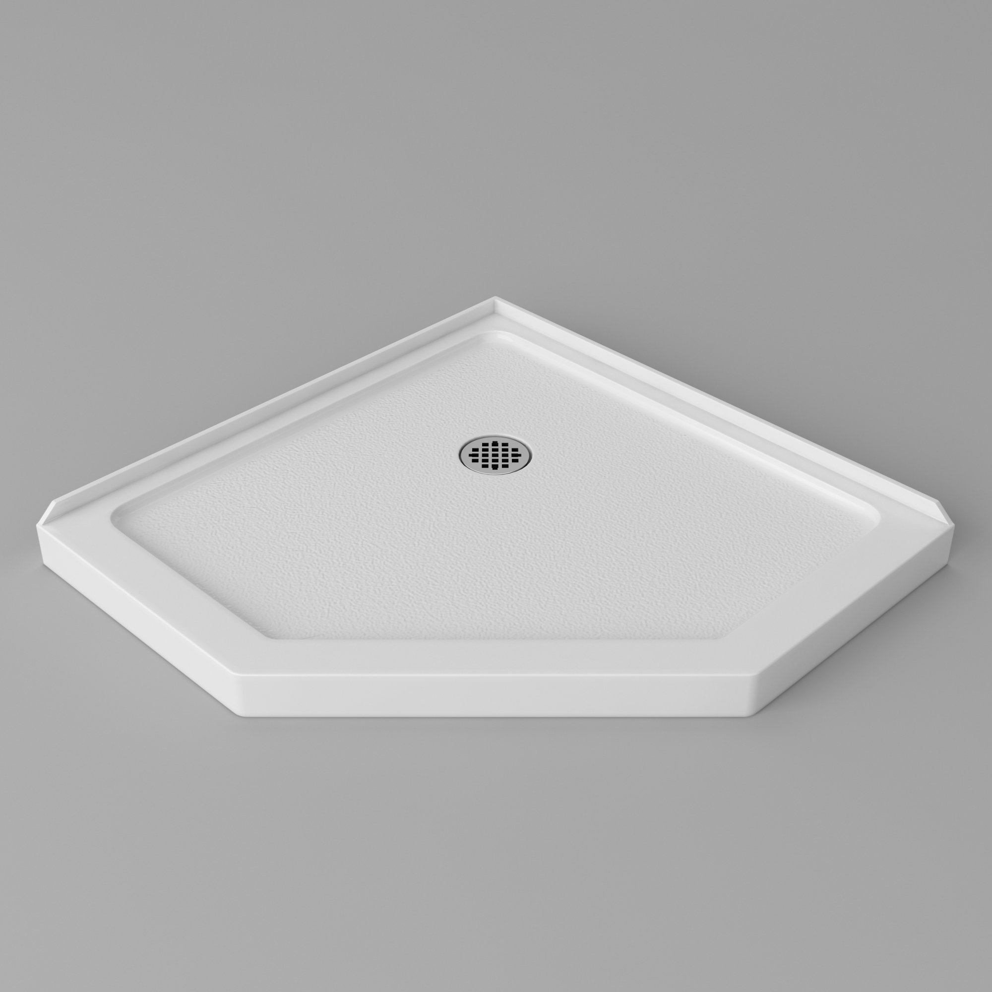 EASYWORC 36 in. D x 36 in. W Neo-Angle Shower Base, Single Threshold ...