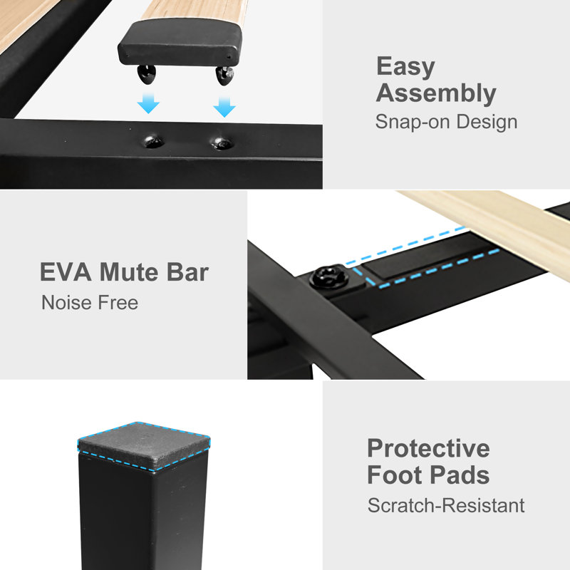 House of Hampton® LED Bed Frame with Galaxy Projector, Charging Station ...