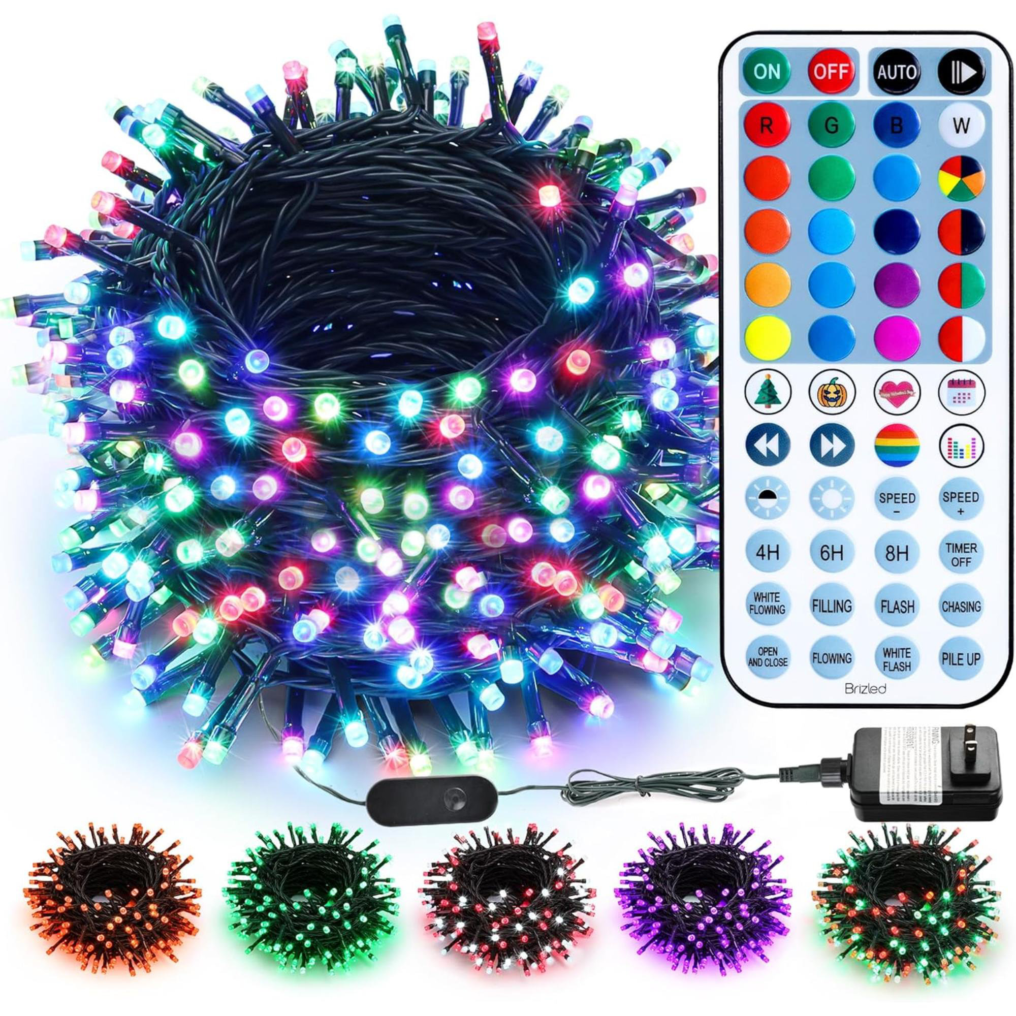 The Holiday Aisle® RGB Christmas Lights, 164Ft 500 LED Color Changing ...
