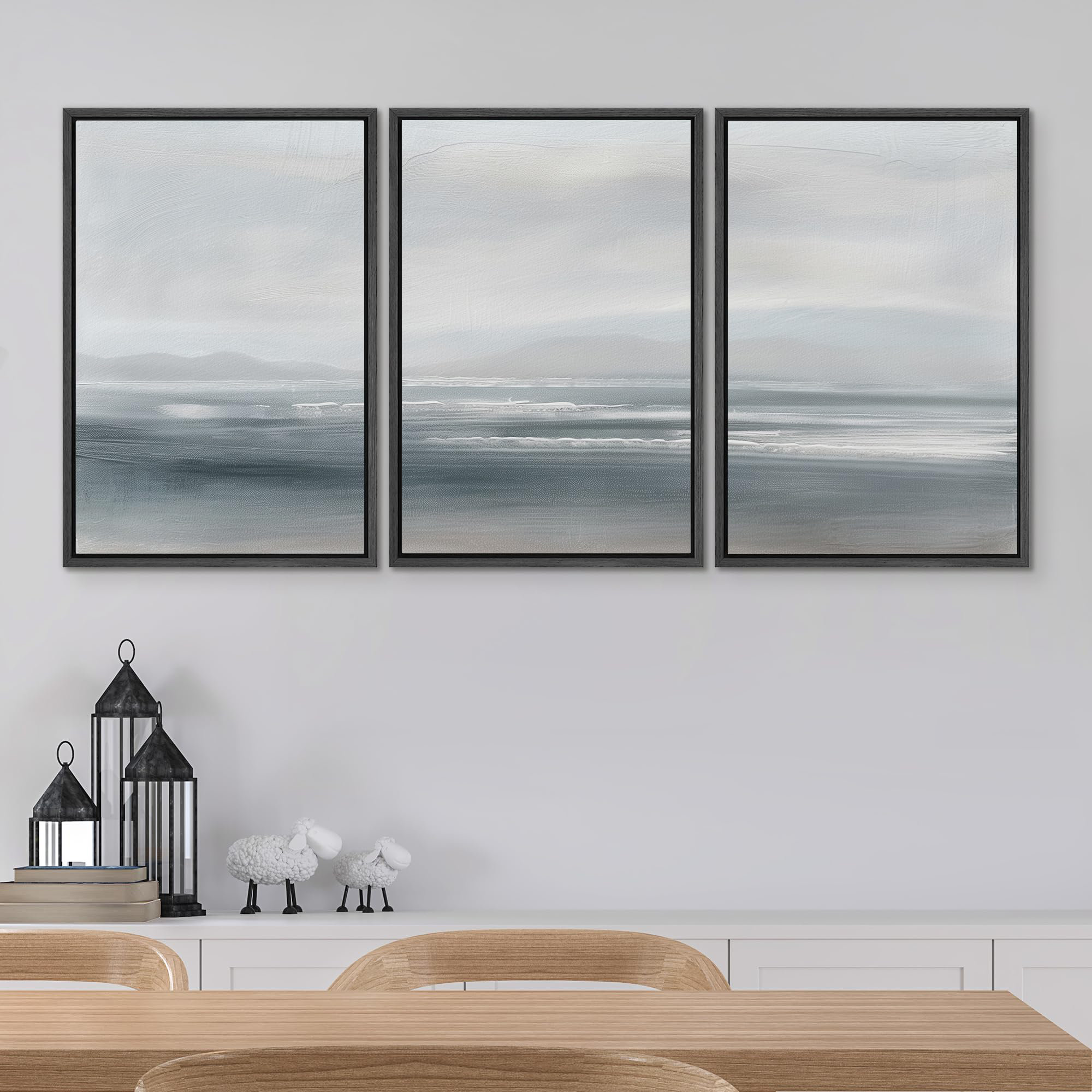 wall26 Serenity Seascape Soft Blue Ocean Views Modern Art Decor Rustic ...