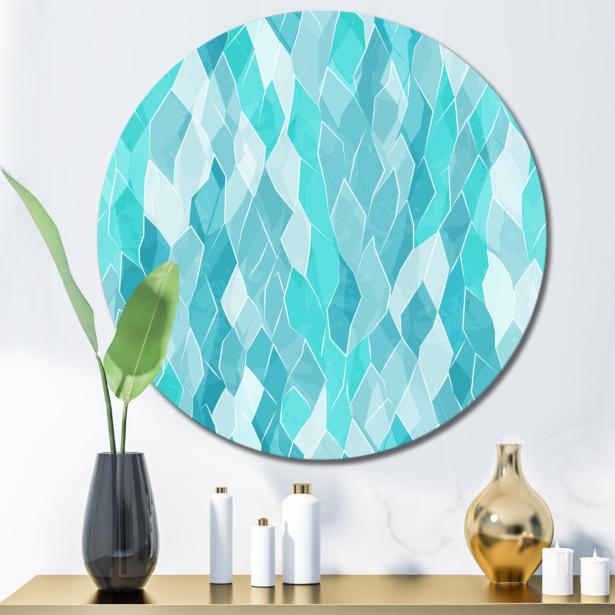 Orren Ellis Turquoise Crystal Diamond Rhythm - Unframed Graphic Art on ...