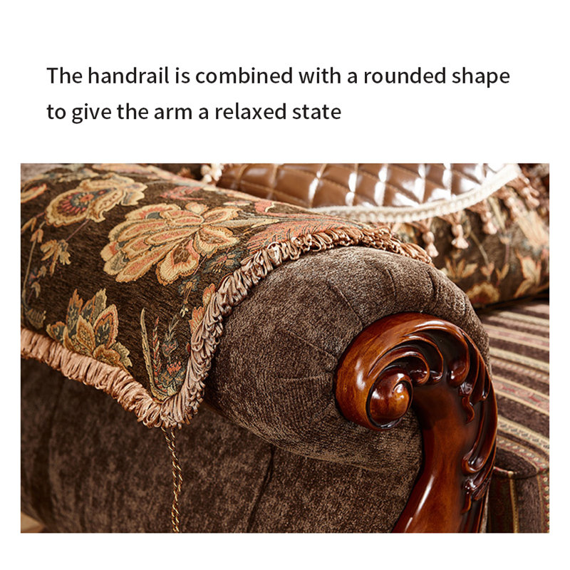 Romero Fabric Solid Wood American Sofa 72.83'' Chenille Rolled Arm ...