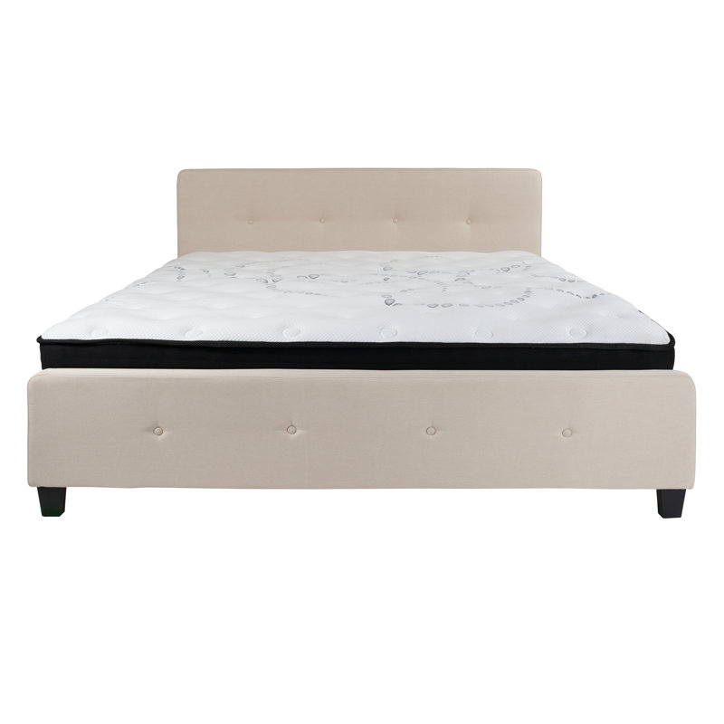 Lark Manor™ Aluino Button Tufted Upholstered Platform Bed with Pocket ...