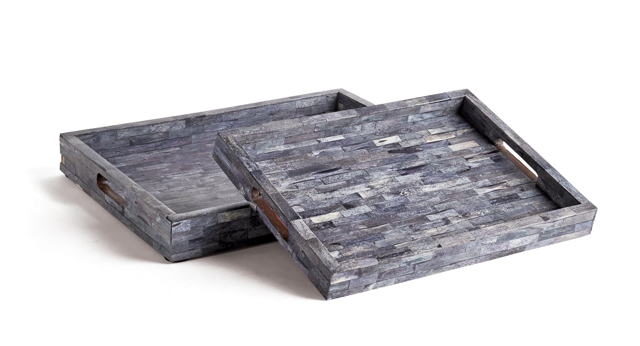 17 Stories Bone And Fiberboard Tray - Set of 2 | Wayfair